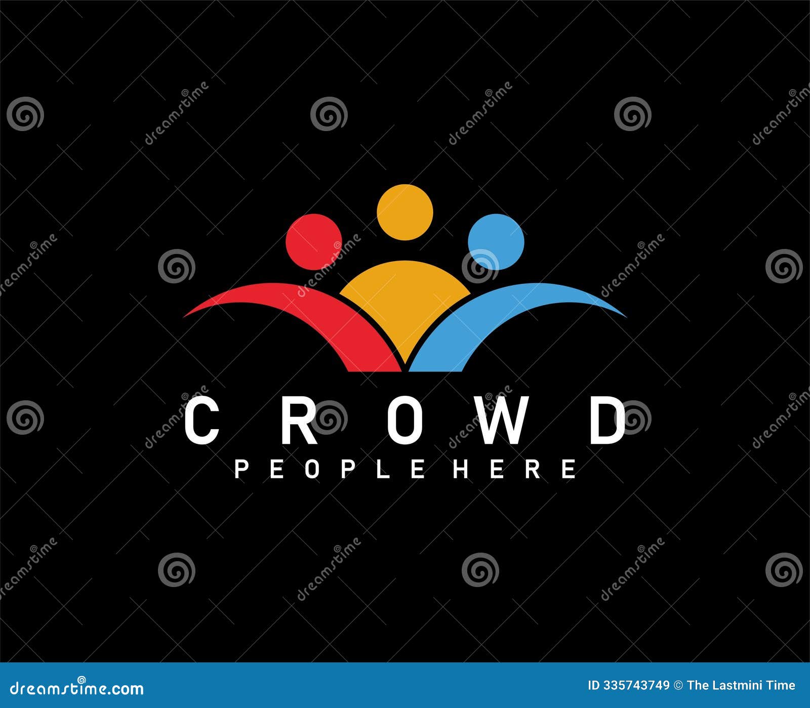 Crowd Icon Logo Group Community Design Vector Stock Illustration ...