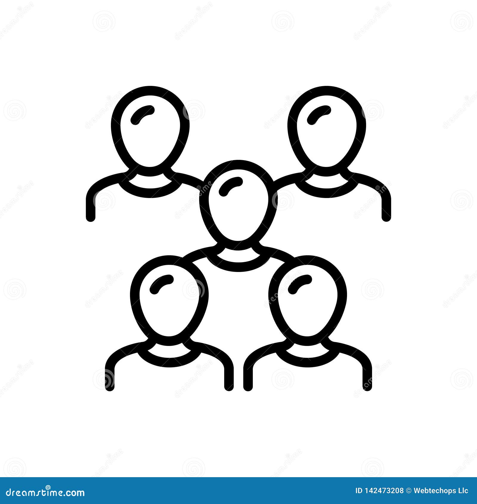 Black Line Icon for Crowd, Multitude and Throng Stock Vector ...