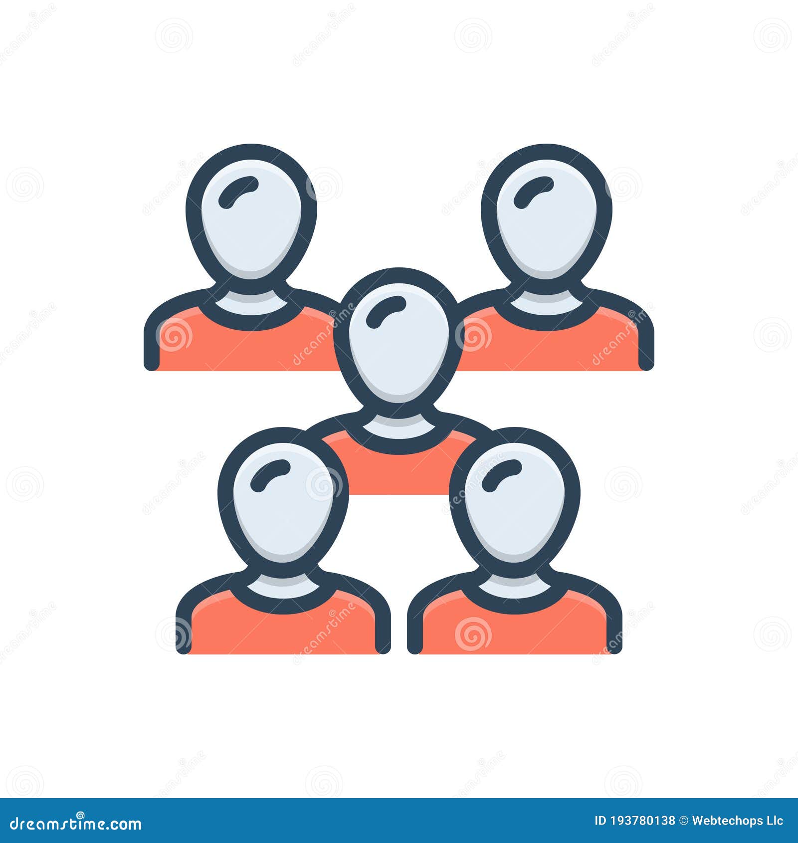Color Illustration Icon for Crowd, Multitude and Mob Stock Illustration ...