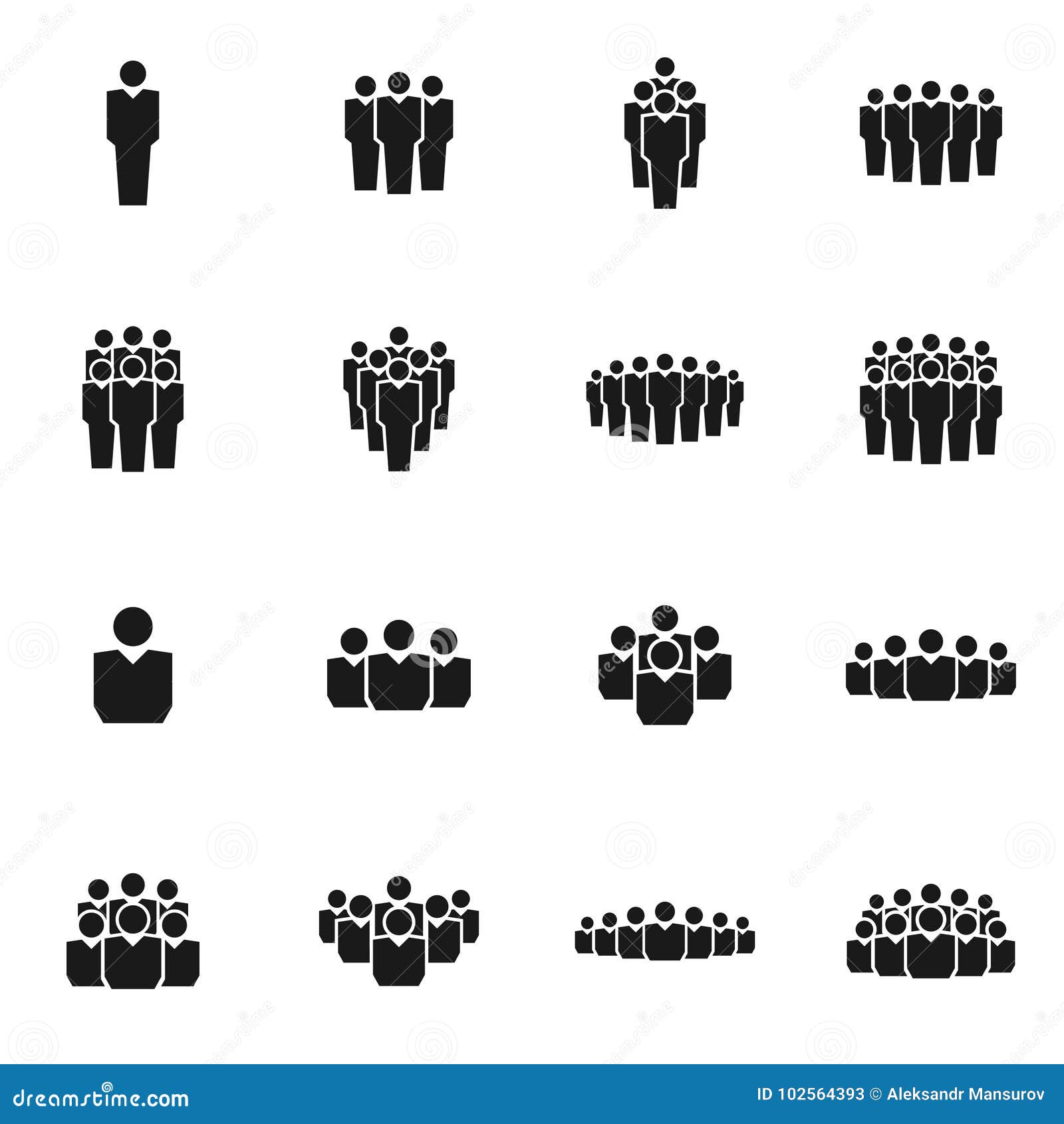 Crowd icon stock vector. Illustration of phone, star - 102564393