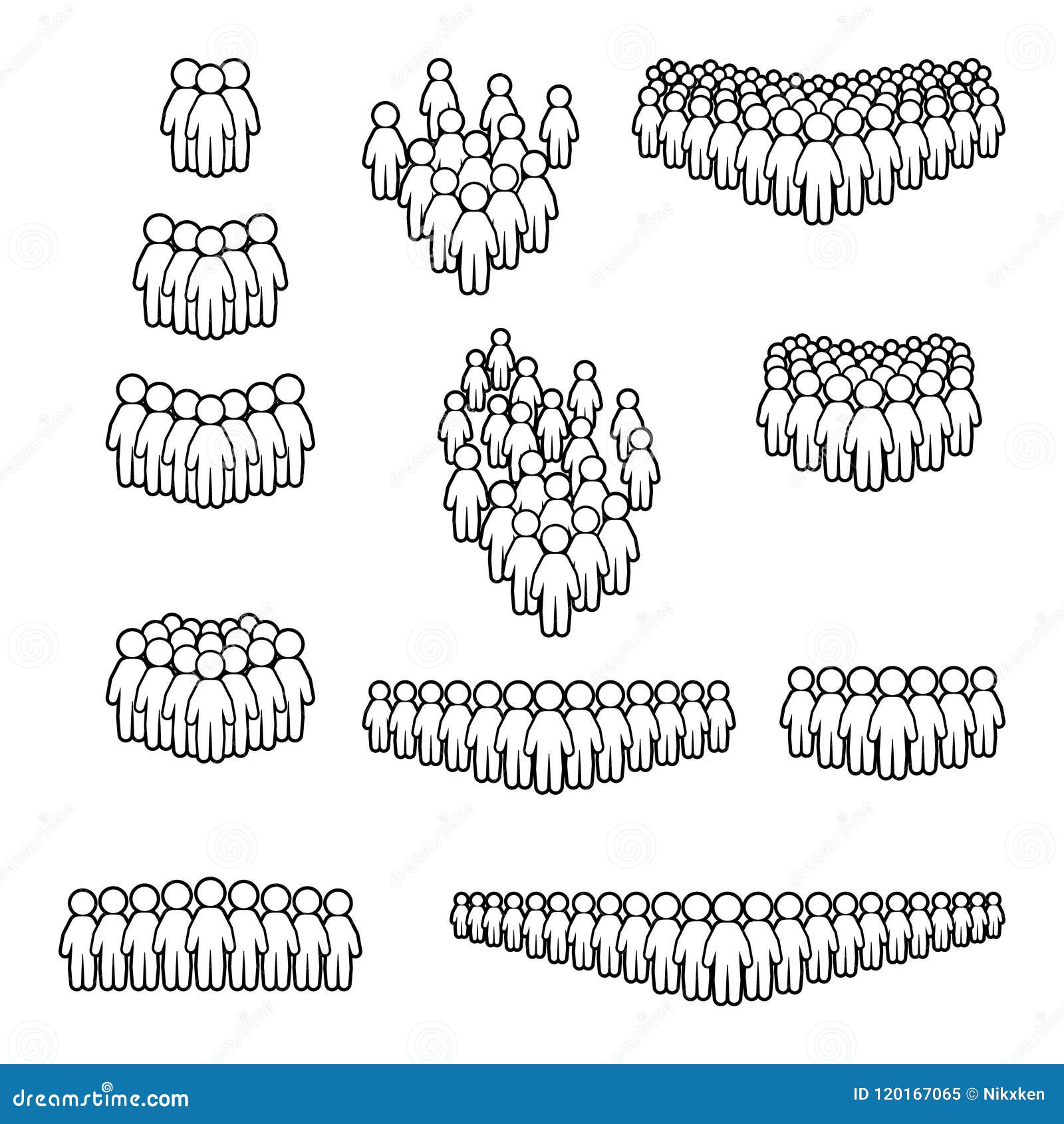 Crowd Thin Line Icon Set. People Icon Set. Vector. Stock Vector ...