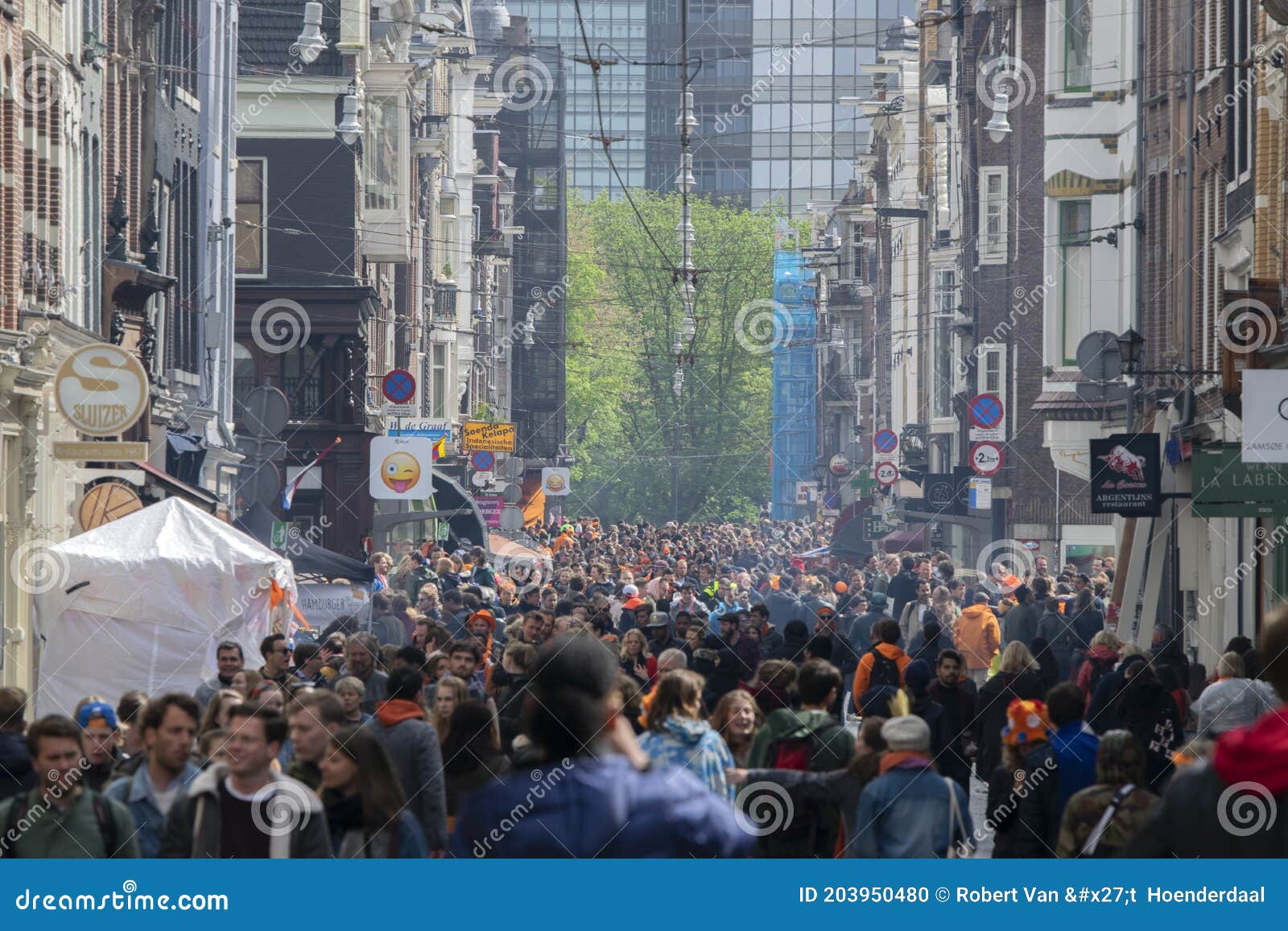 Crowd on Kingsday at Amsterdam the Netherlands 27-4-2019 Editorial ...