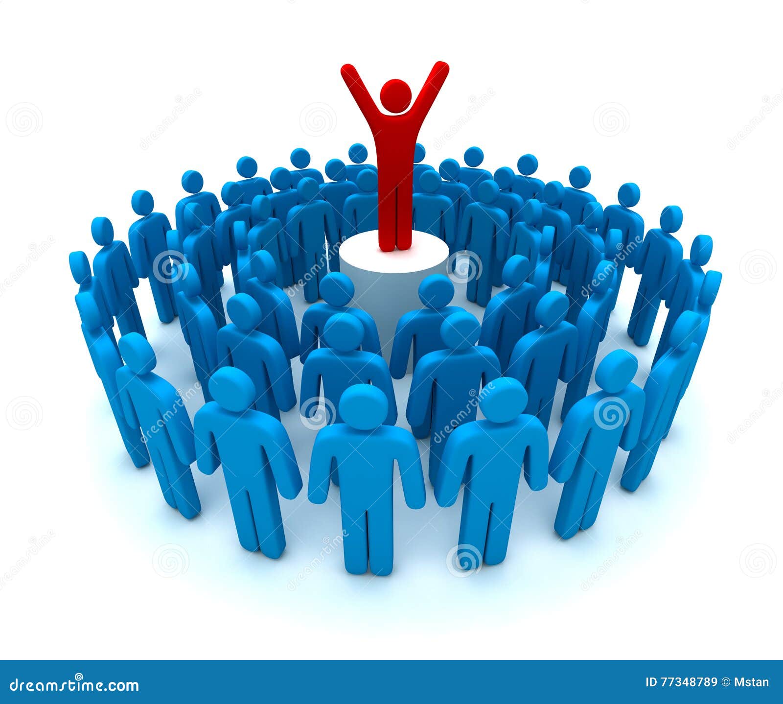 Crowd and Leader Concept 3d Illustration Stock Illustration ...