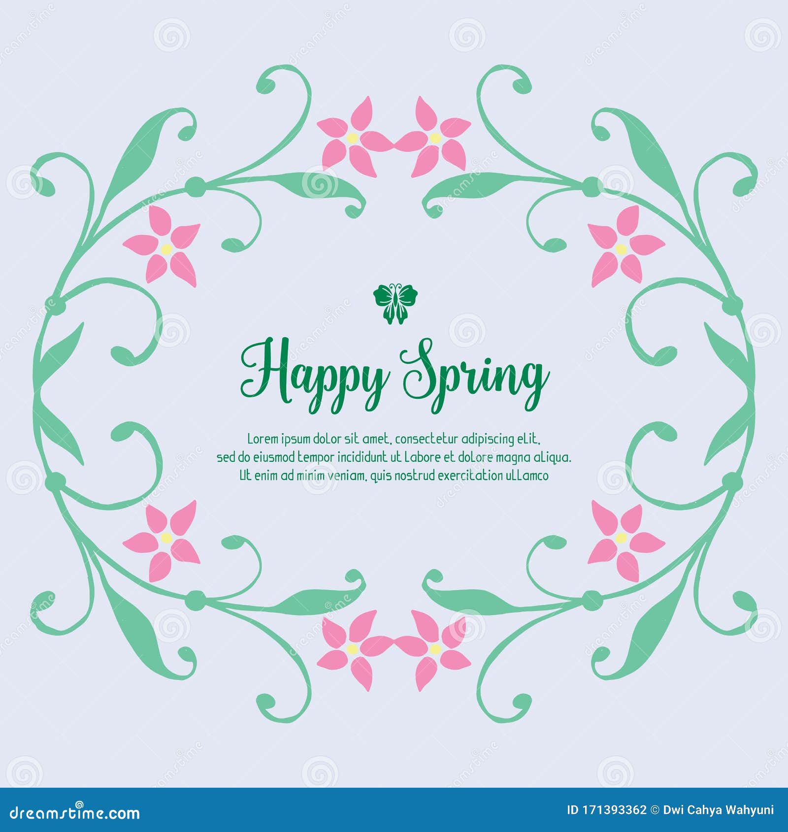 Crowd of Leaf and Floral Frame, for Happy Spring Cards Decoration ...