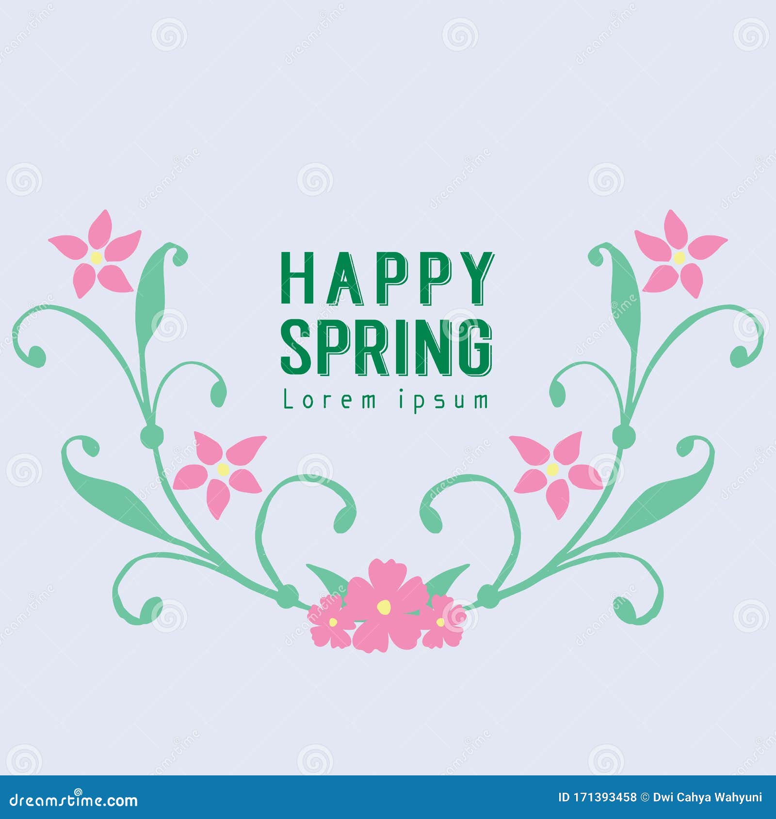 Crowd of Leaf and Floral Frame, for Happy Spring Cards Decoration ...