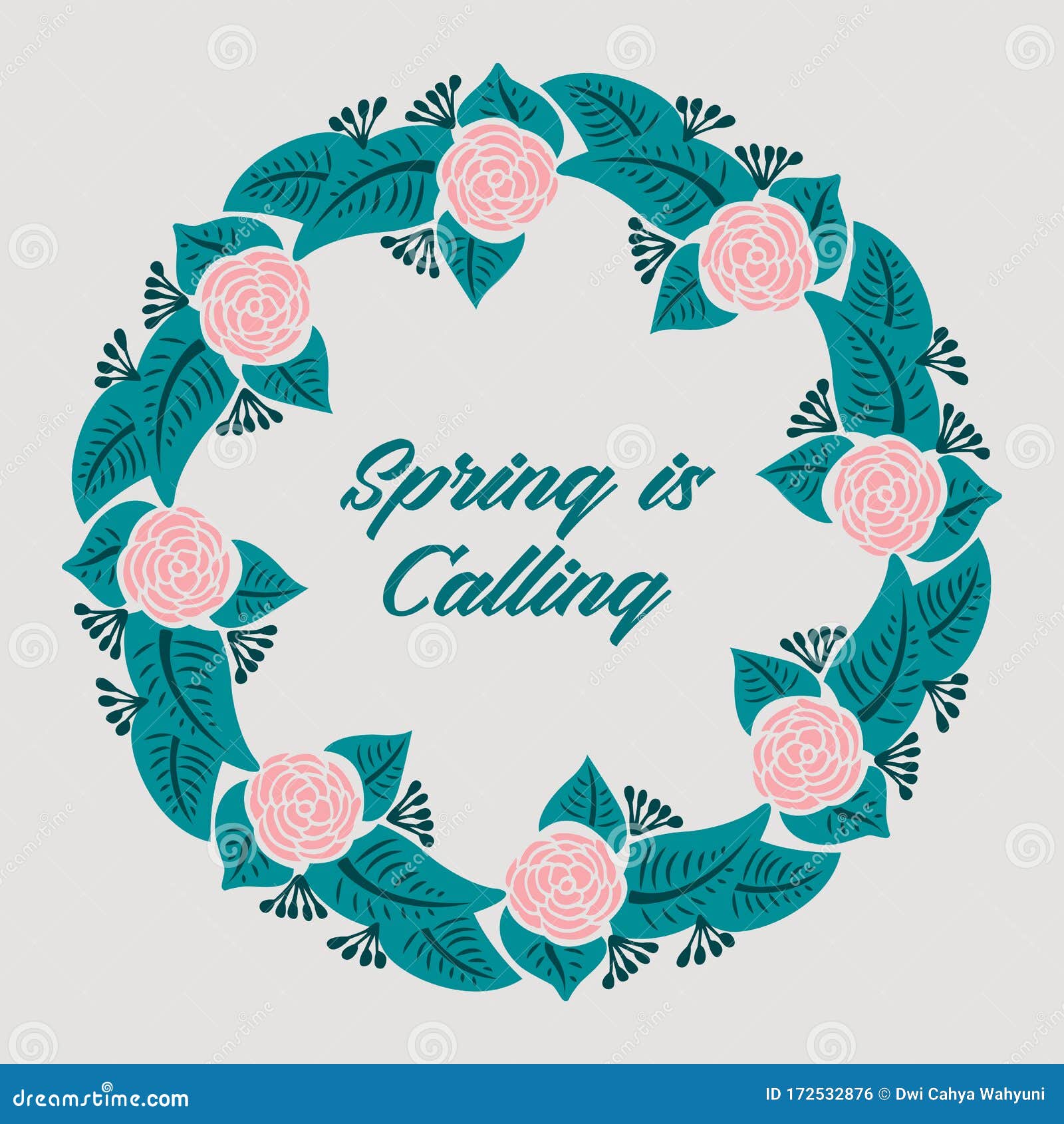 Crowd of Leaf and Flower Frame, for Spring Calling Celebration ...