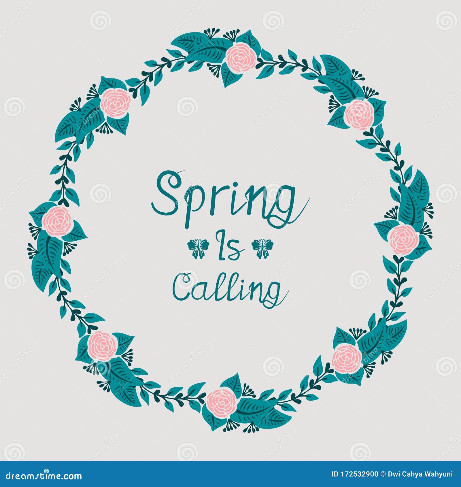 Crowd of Leaf and Flower Frame, for Spring Calling Celebration ...