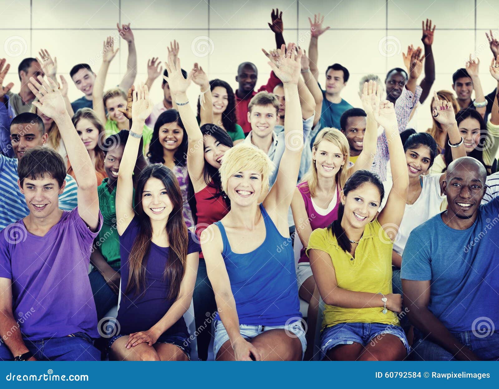 Crowd Learning Celebrating Casual Diverse Ethnic Concept Stock Photo ...