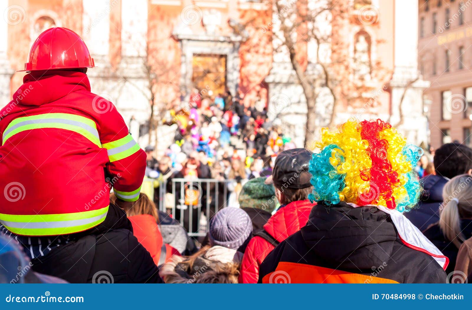 Crowd Looking at Street Performance Stock Photo - Image of sunny, city ...