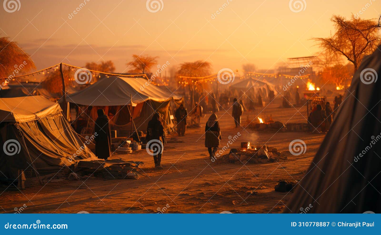 Crowd of Middle Eastern Refugees Camp Stock Image - Image of refugee ...