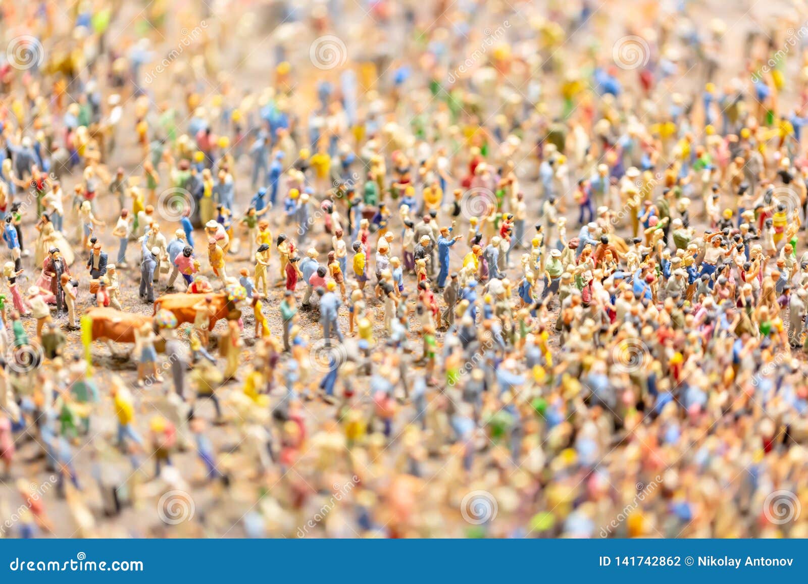 Crowd of Miniature People. Close Up Image Stock Photo - Image of ...
