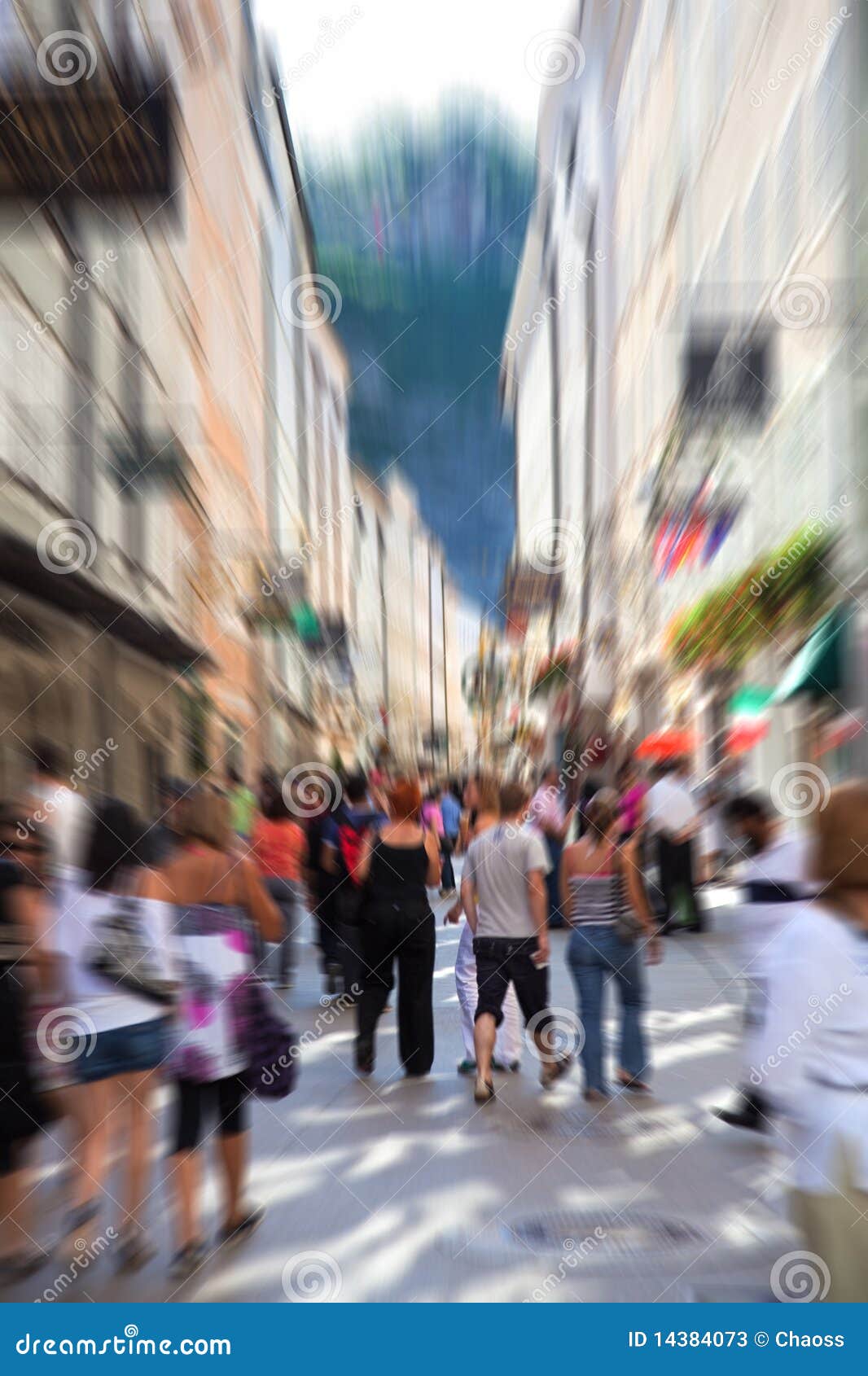 Crowd on a Narrow City Street Stock Image - Image of cityscape ...