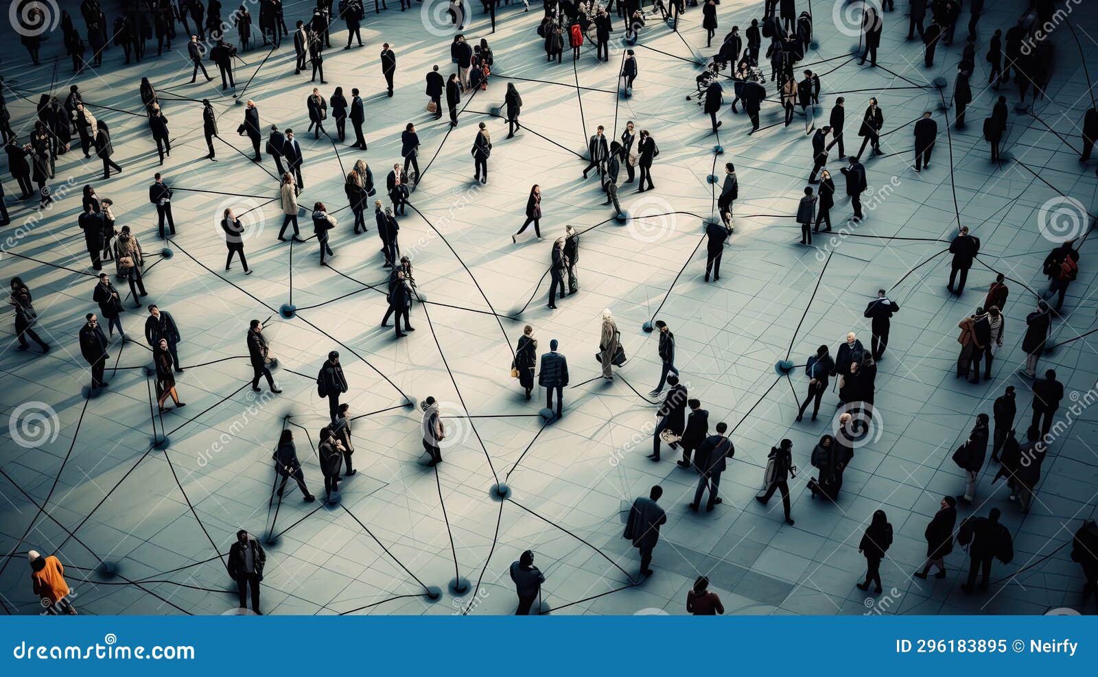 Crowd with Network Connection Stock Illustration - Illustration of ...