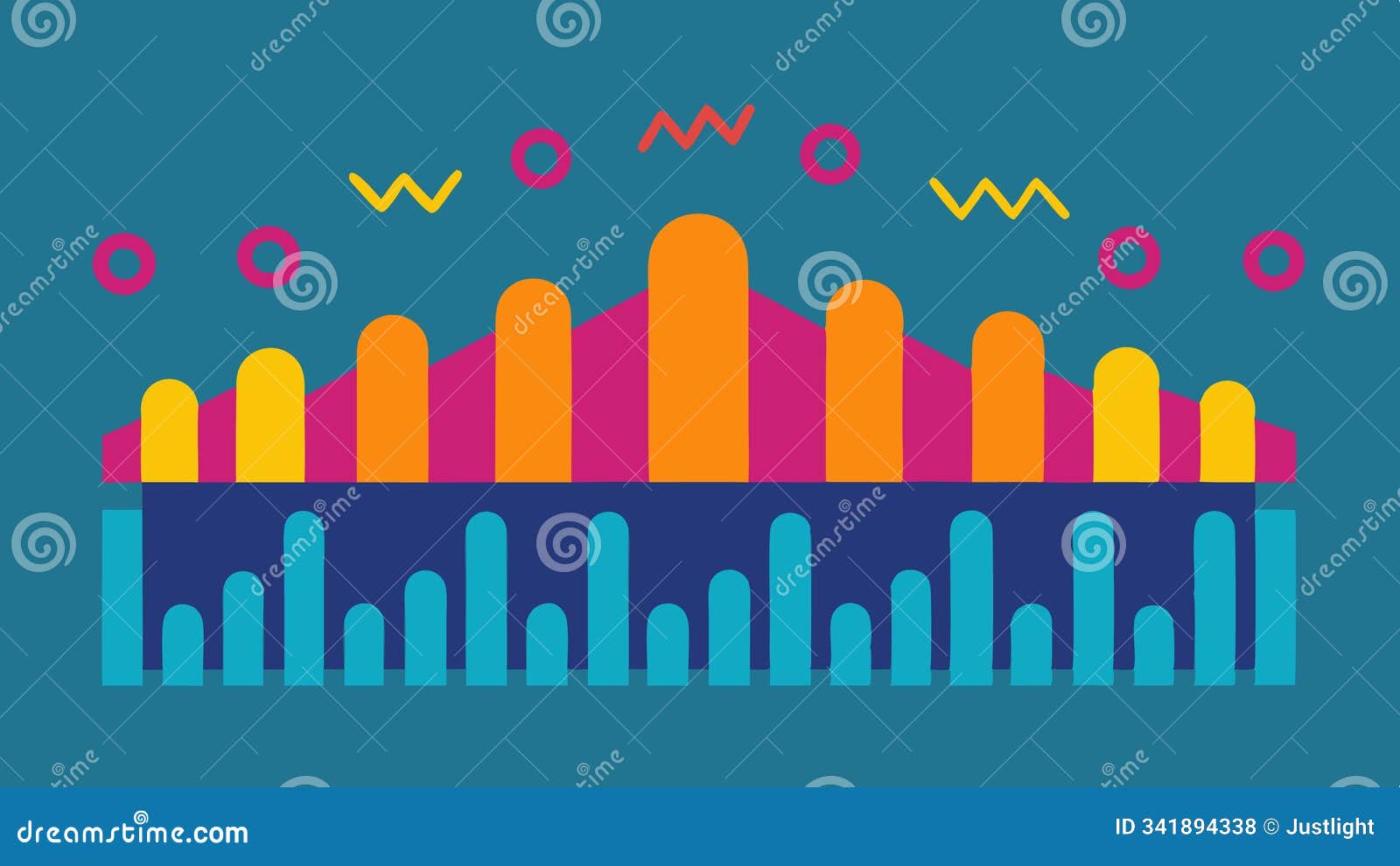 Crowd Noise Stylized Sound Waves or Visual Effects Indicating the ...