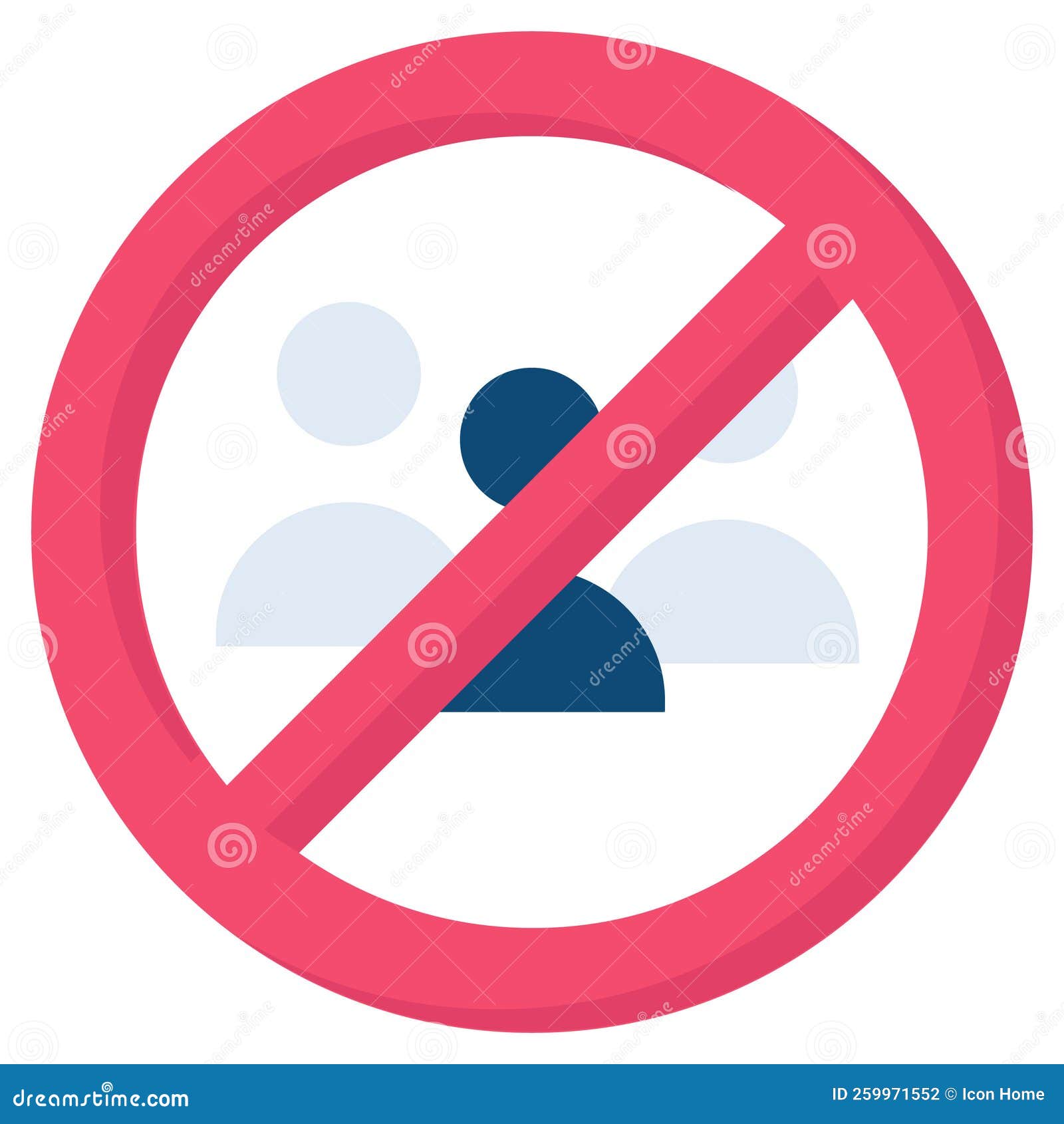 Crowd Not Allowed Flat Icon Stock Vector - Illustration of flat ...