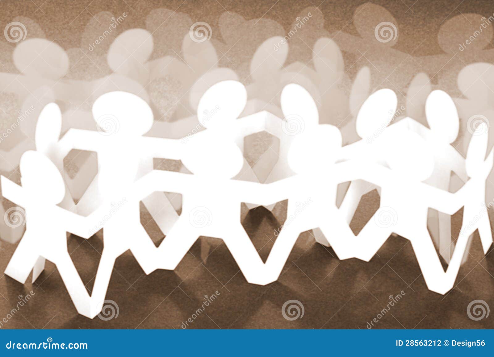Crowd of Paper Chain People Stock Photo - Image of companion, doll ...