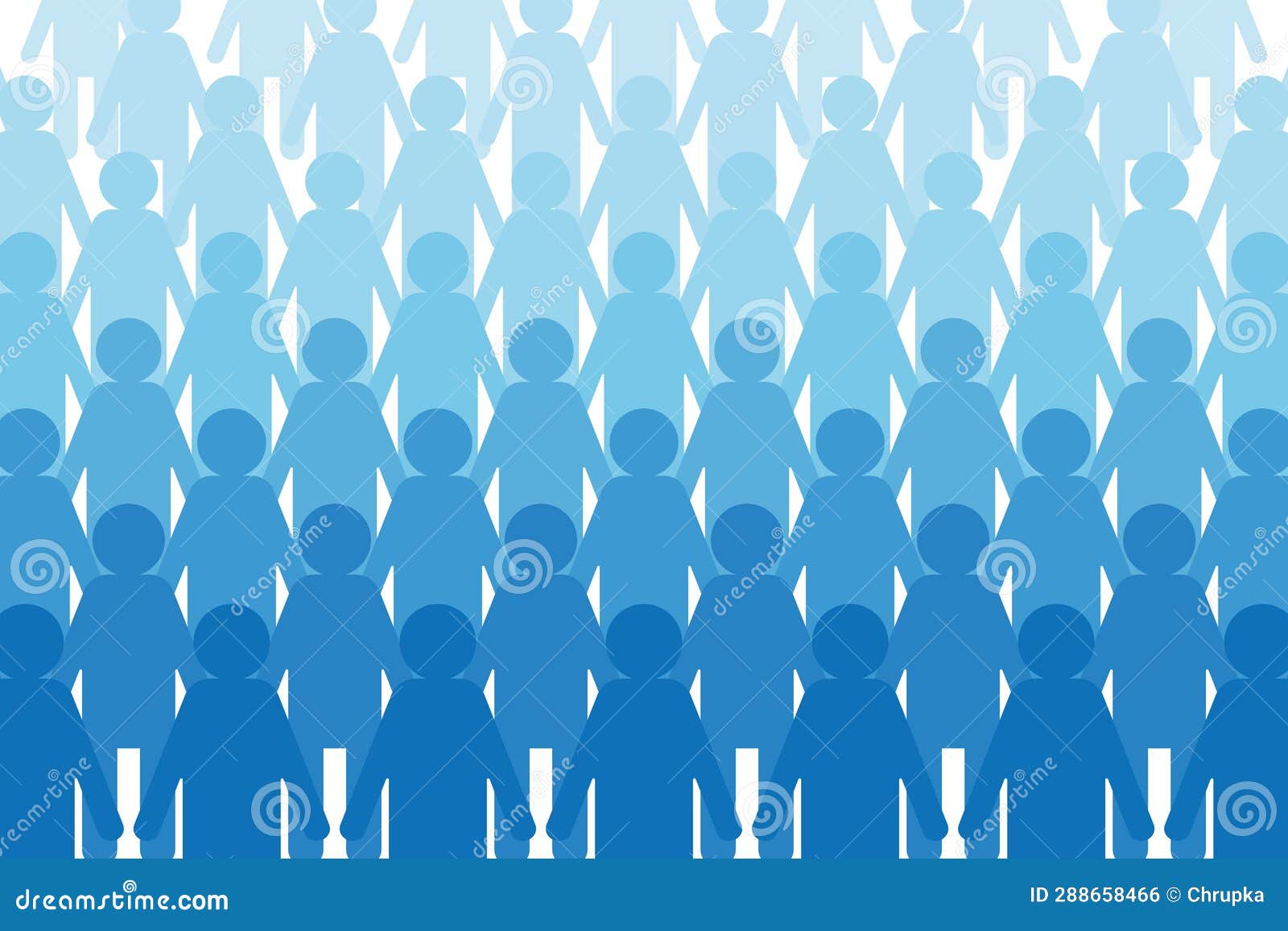 Crowd Paper Cut People Standing in a Rows Stock Illustration ...