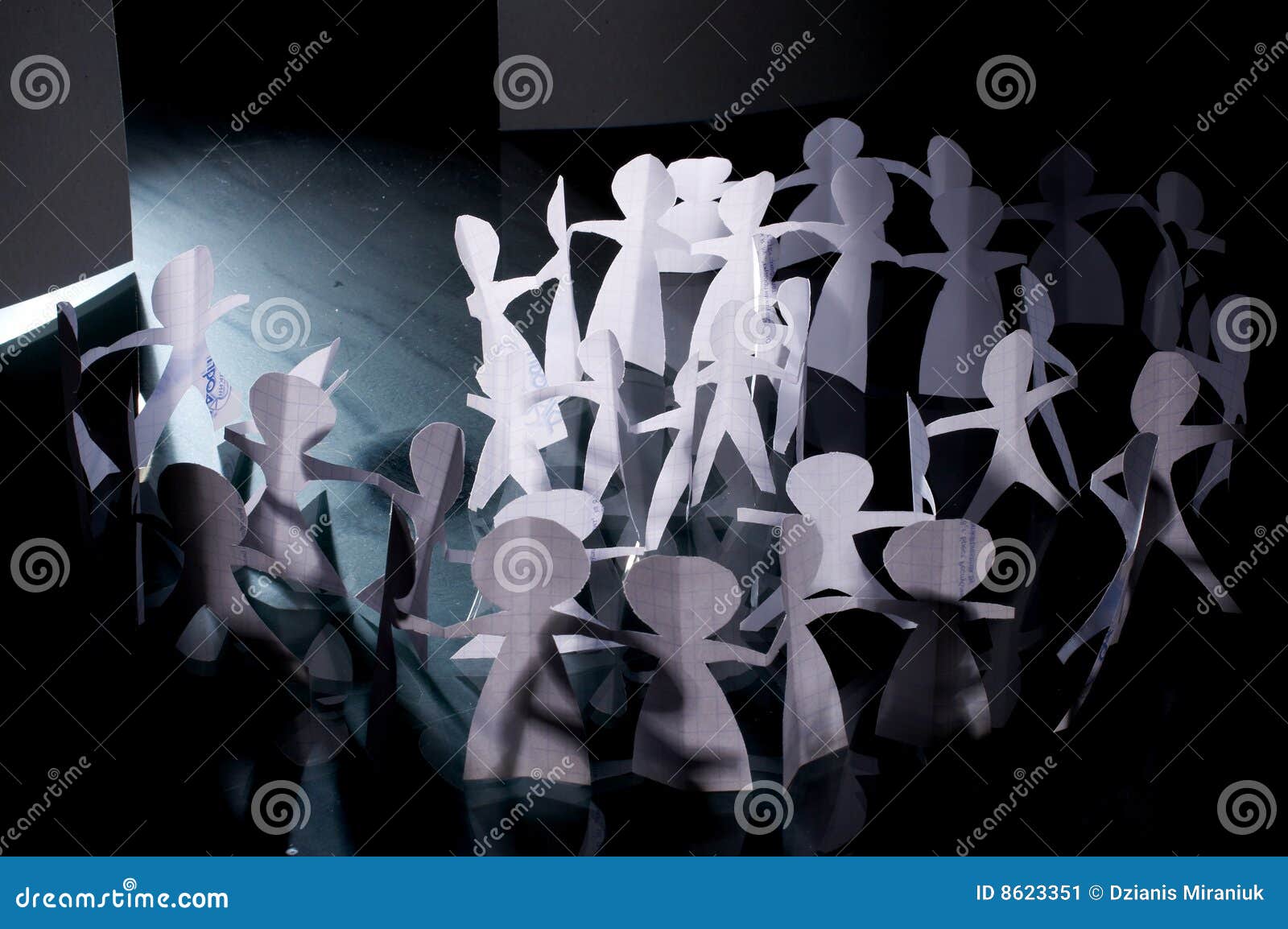 Crowd of paper people stock image. Image of success, leadership - 8623351