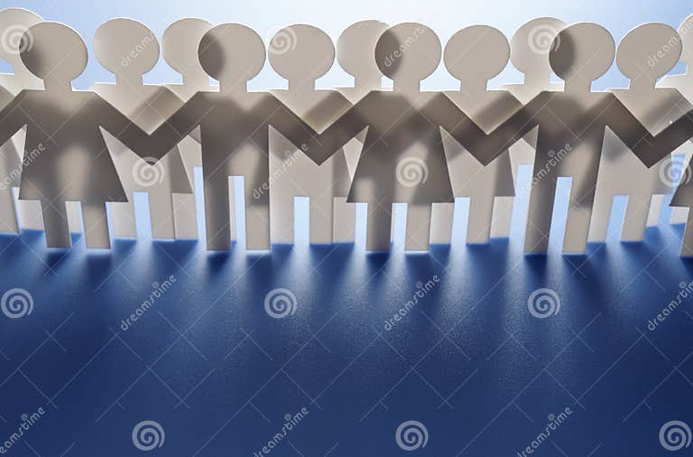 Crowd of paper people stock image. Image of joined, contact - 9802851