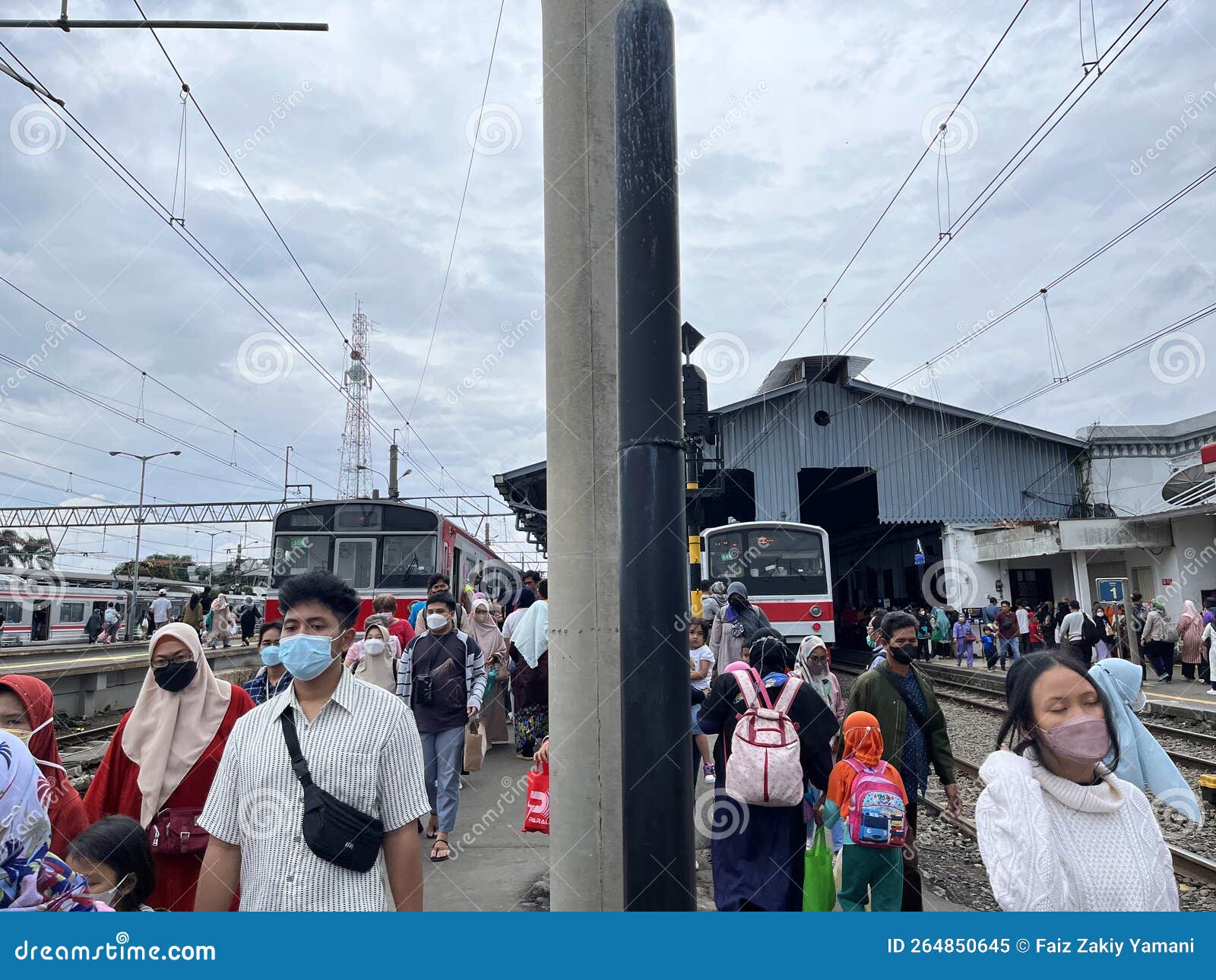 Crowd of Passengers Just Arrived at Commuter Line Station Editorial ...