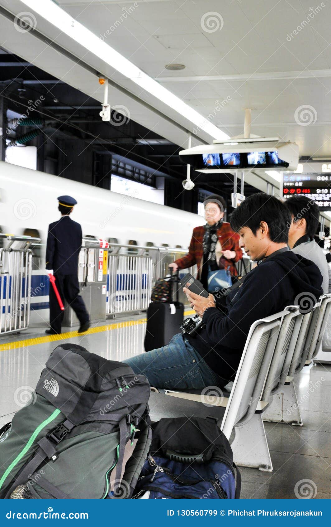 Crowd of Passengers Waiting for the Train at the Platform in the ...