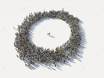 Crowd of People As a Circle Stock Illustration - Illustration of ...