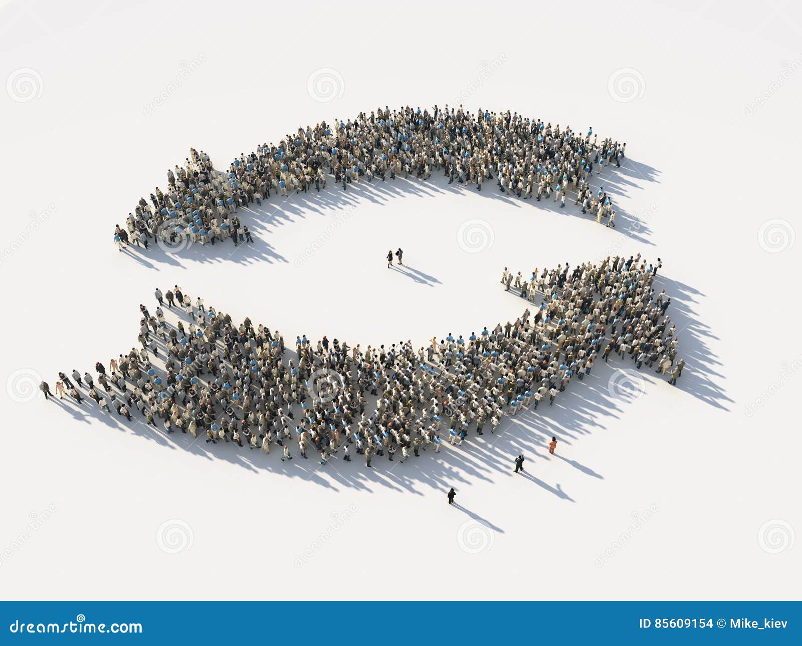 Crowd of People As the Two Arrows Stock Illustration - Illustration of ...