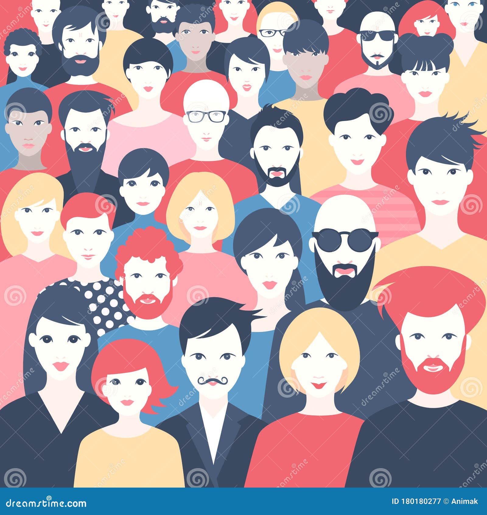 Crowd of People. a Big Group of Different People. Vector Stock Vector ...