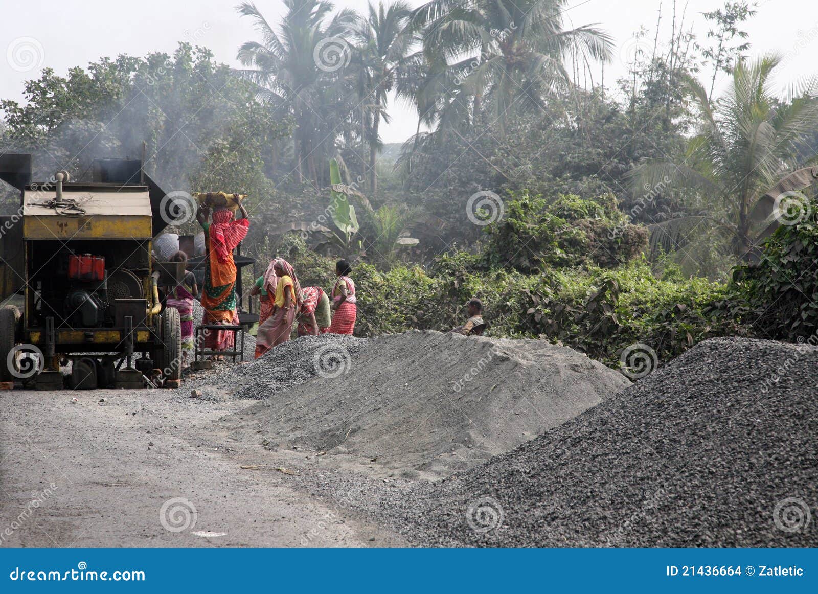 Crowd of People Building New Road Editorial Stock Image - Image of ...