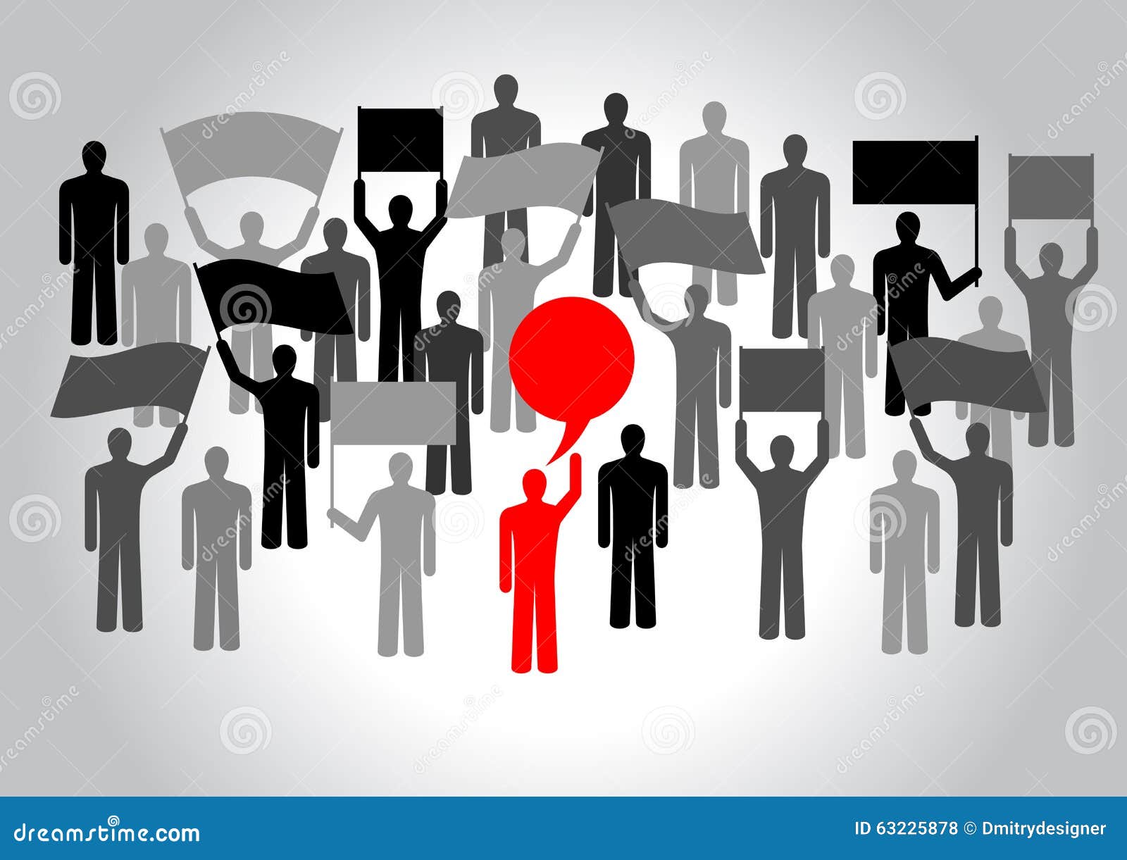 Crowd of People at the Demonstration Stock Vector - Illustration of ...
