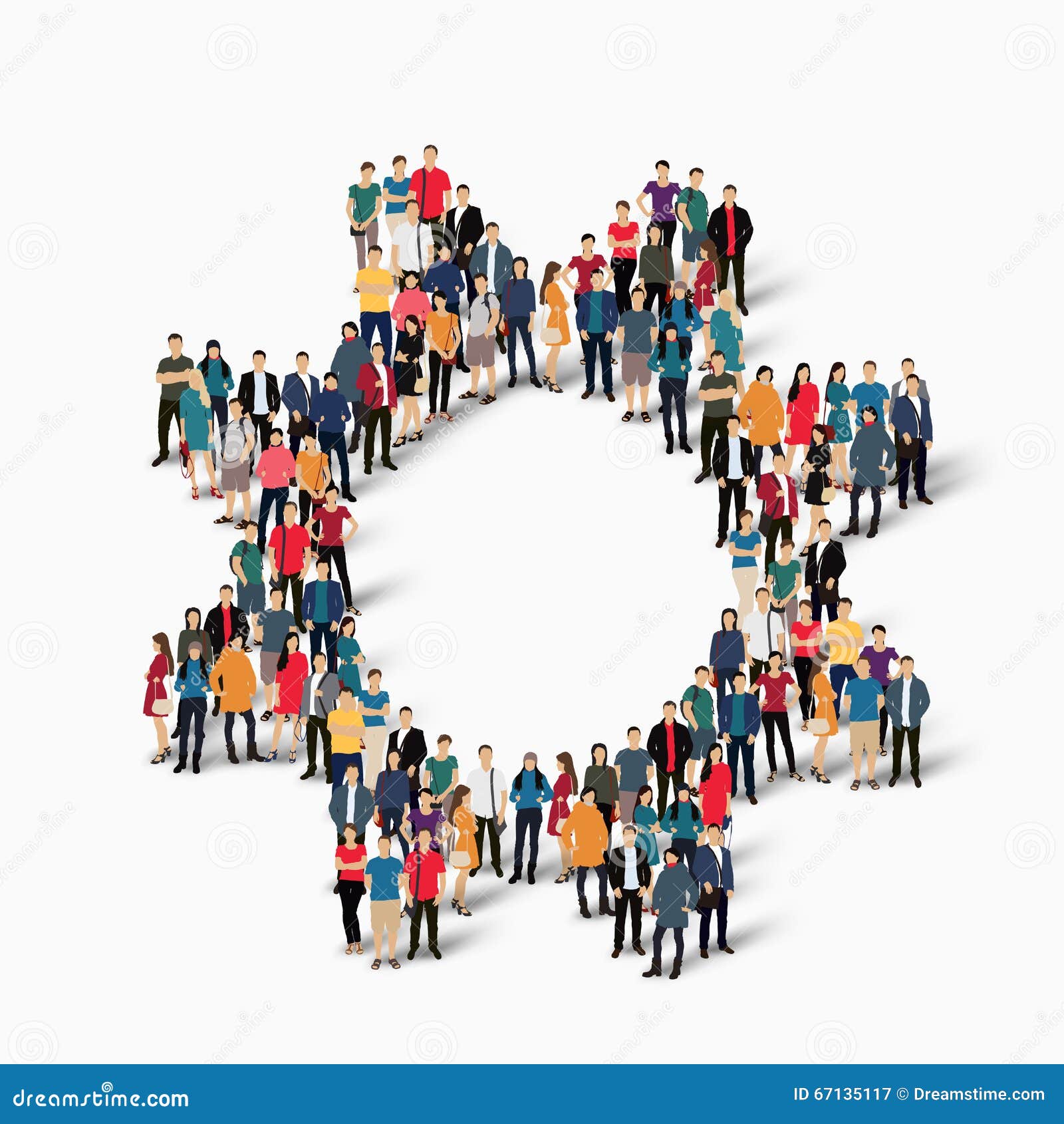 Crowd people form gear stock illustration. Illustration of humanity ...