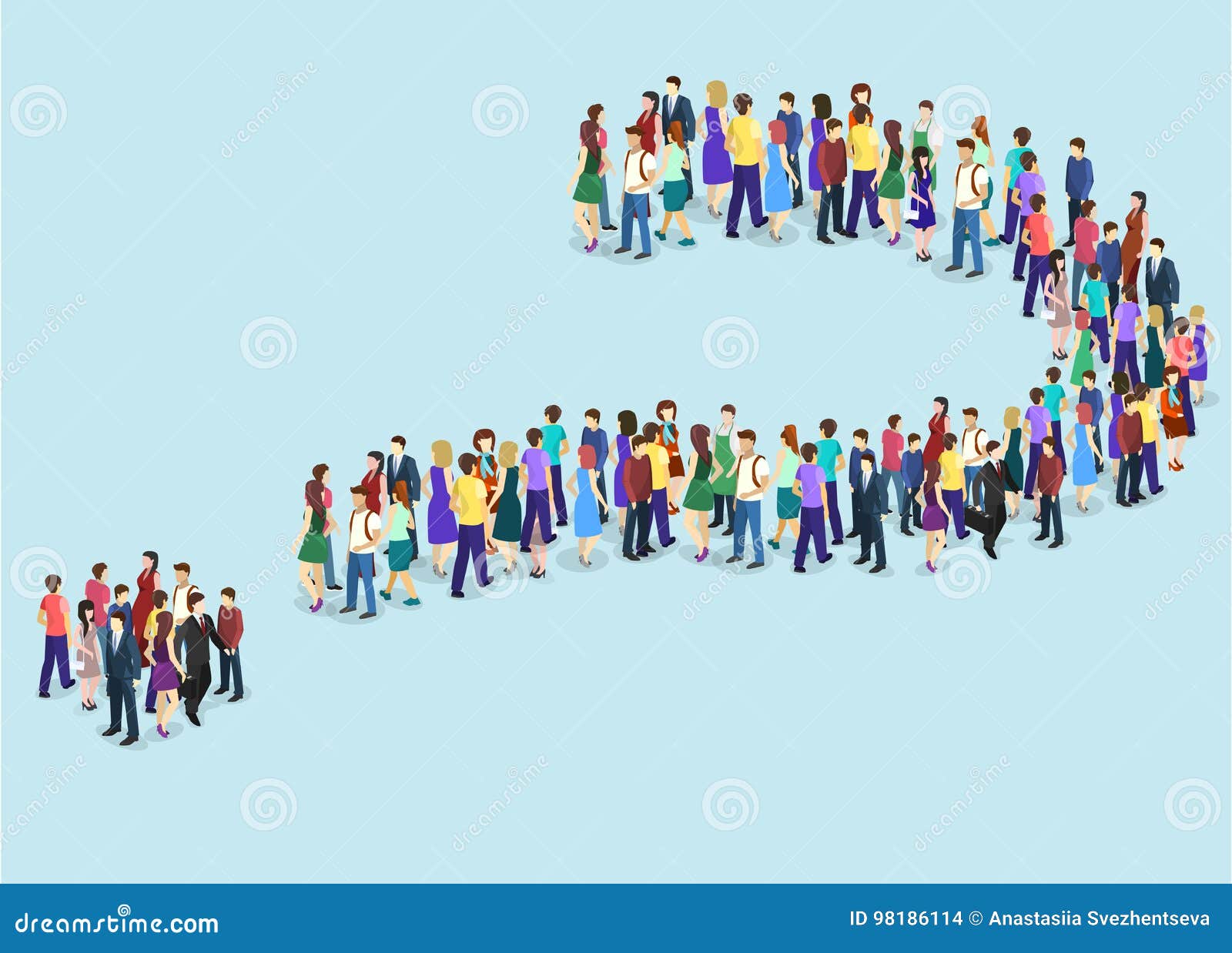 Crowd of People in the Form of a Question Mark Stock Illustration ...