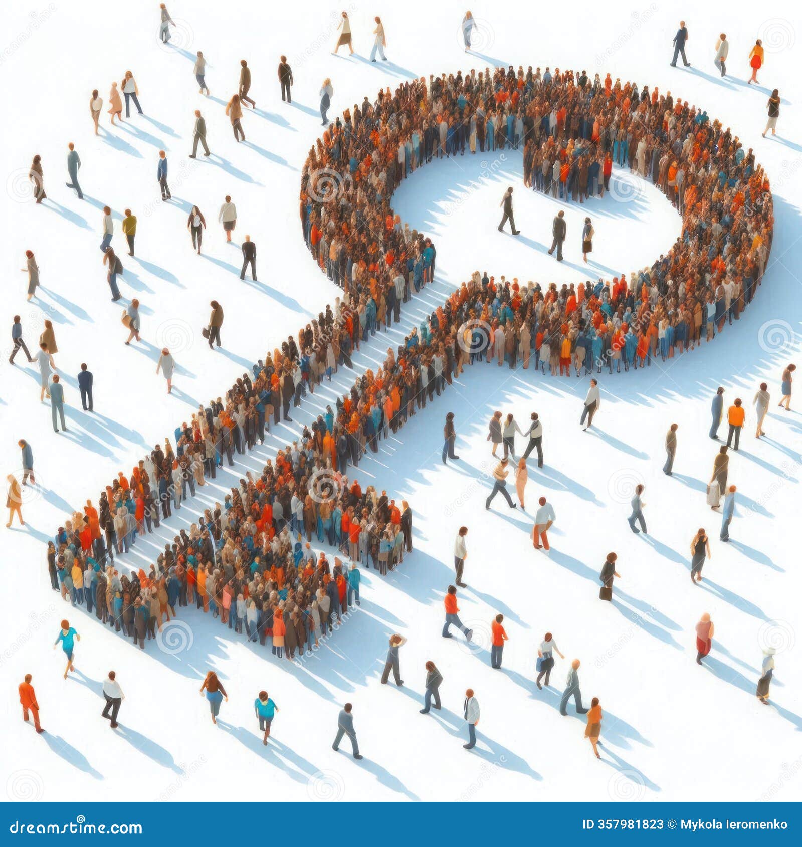 A Crowd of People Forming a Key on a Light Background. Stock Image ...