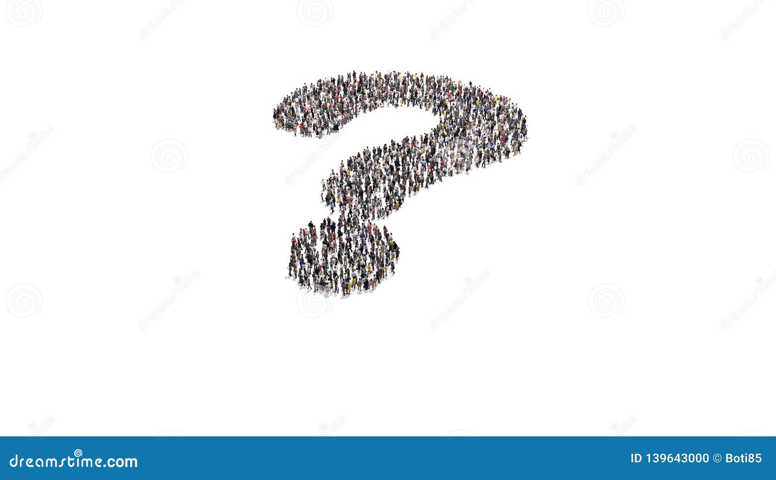 Crowd of People Forming a Question Mark Shape Stock Illustration ...