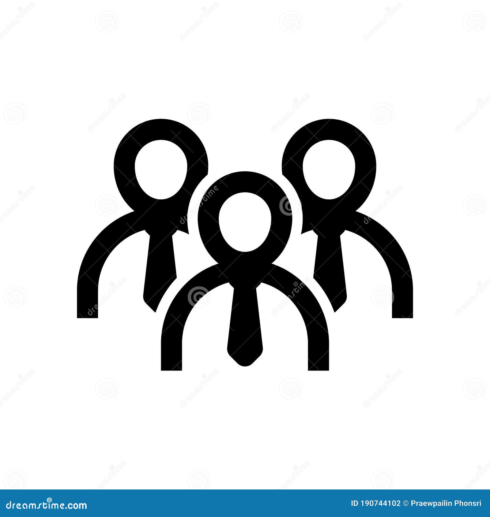 Crowd of People Icon. Business Teamwork Symbol Isolated on White Stock ...