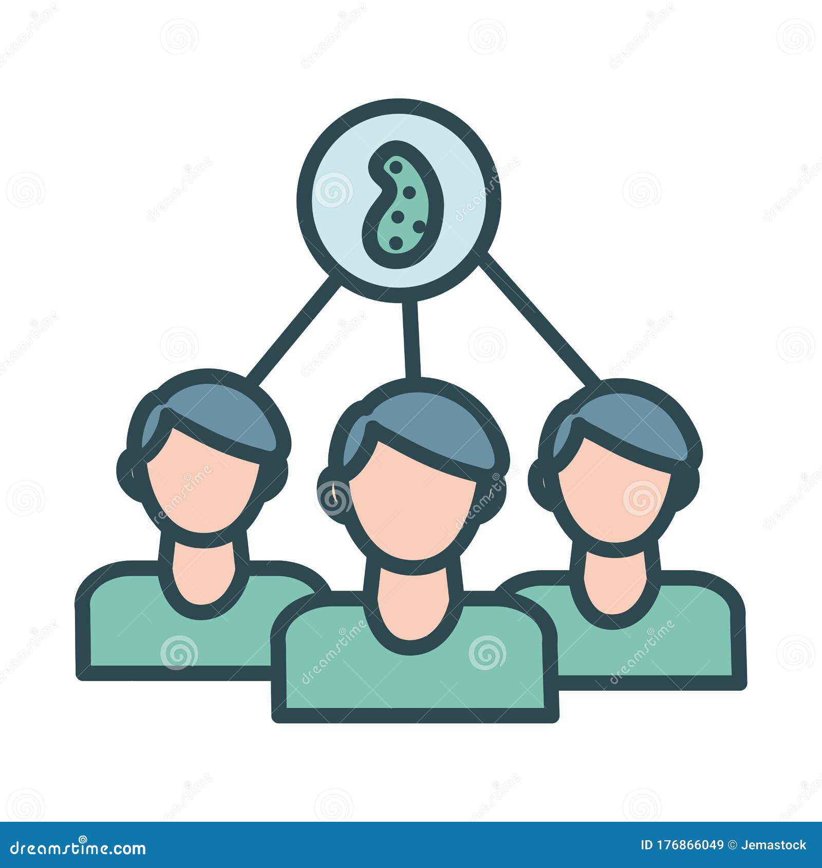 Crowd of People and Infected Cell with Covid19 Fill Stock Vector ...