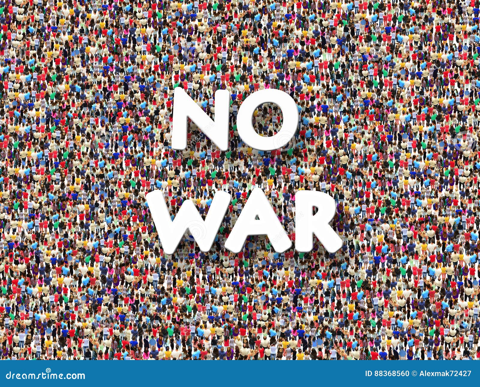 Crowd of People with Inscription No War Stock Photo - Image of ...