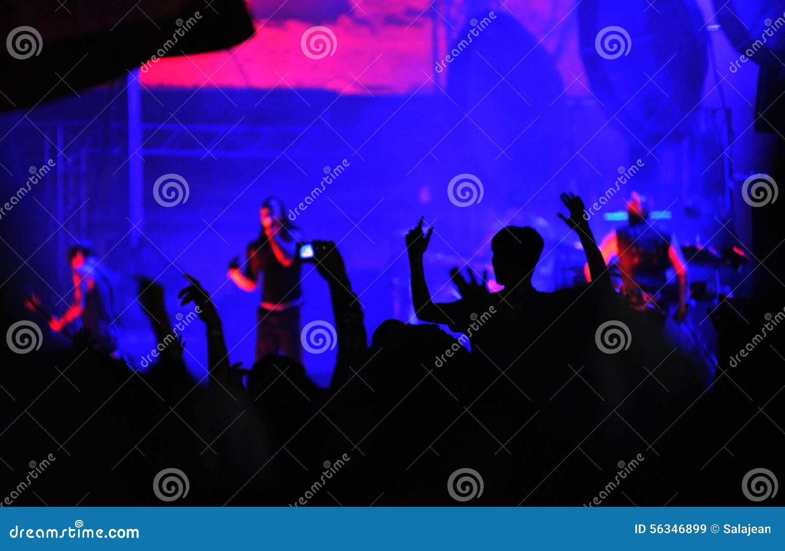 Crowd of People at a Live Concert Stock Image - Image of hipster, party ...
