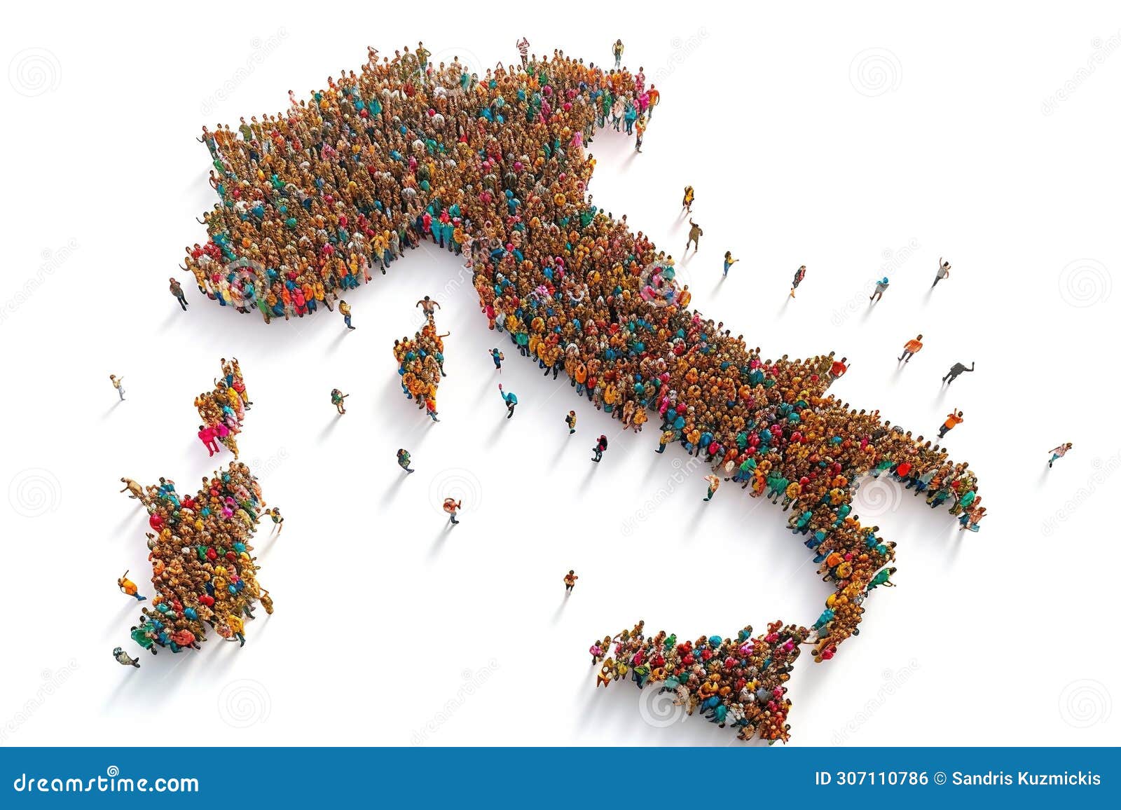 Crowd of People Making Shape of Italy. Generative AI Stock Illustration ... Crowd of People Making Shape of Italy. Generative AI Stock Illustration ...