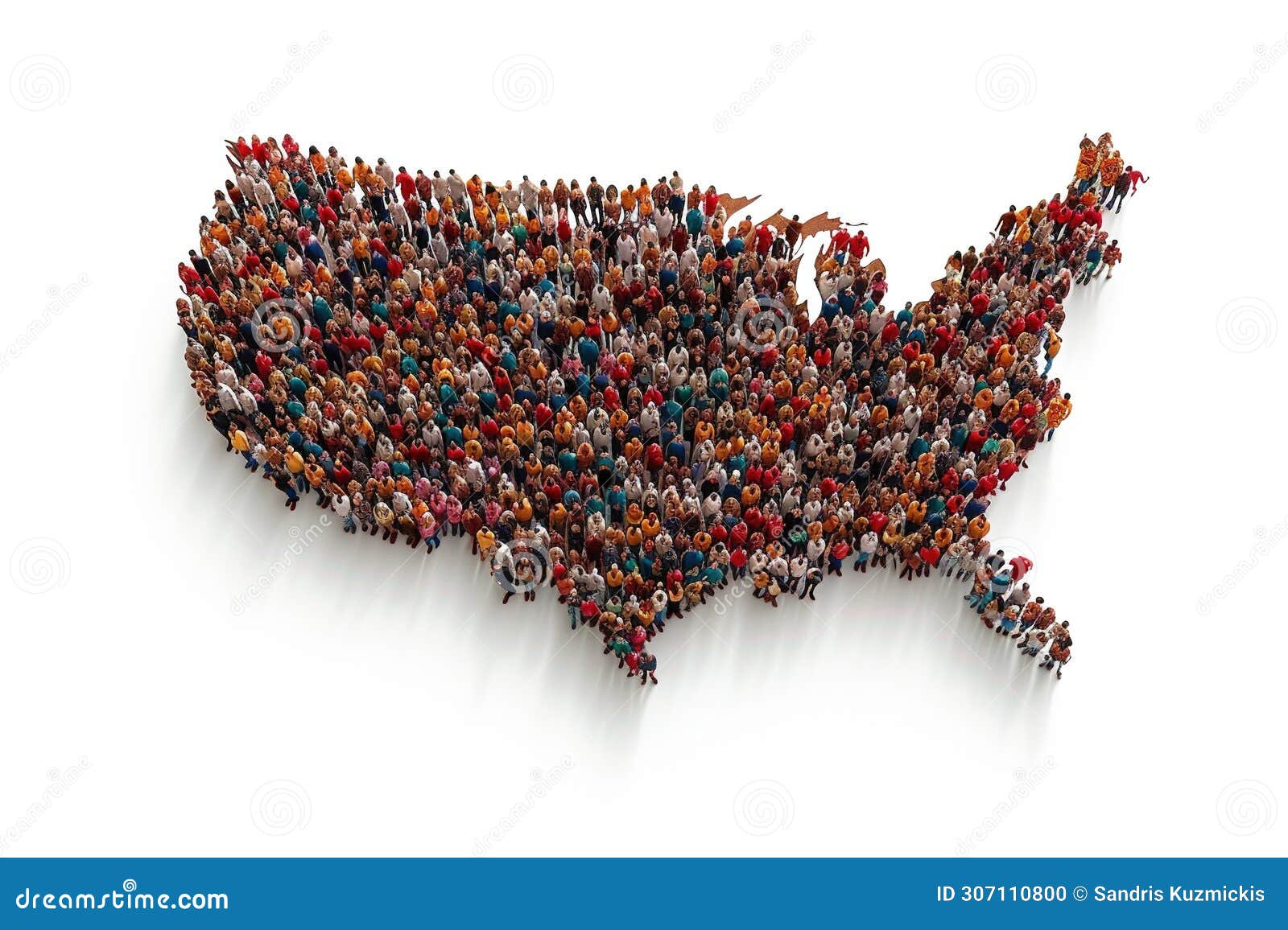 Crowd of People Making Shape of US. Generative AI Stock Illustration ...