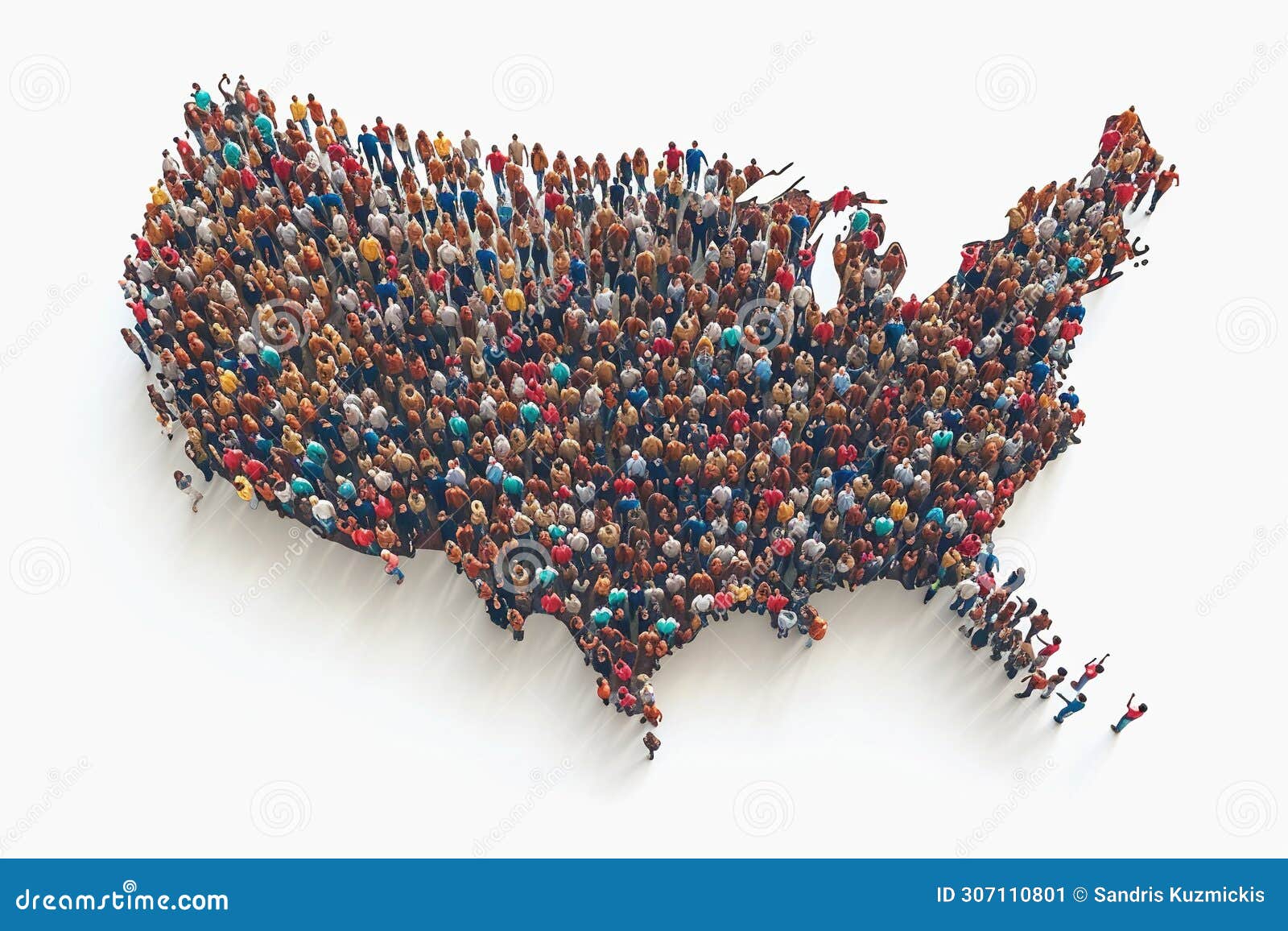 Crowd of People Making Shape of US. Generative AI Stock Illustration ...