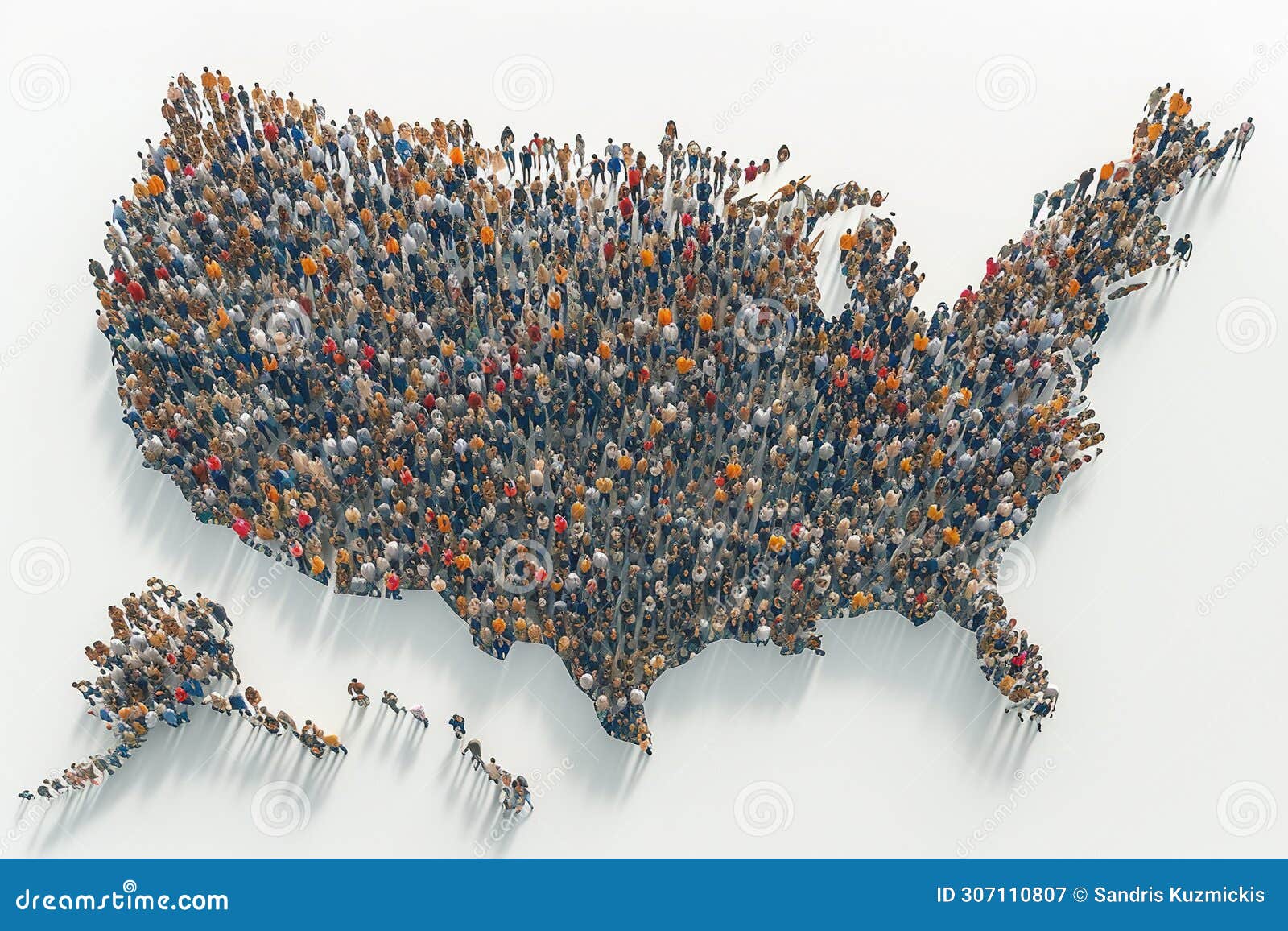 Crowd of People Making Shape of US. Generative AI Stock Illustration ...