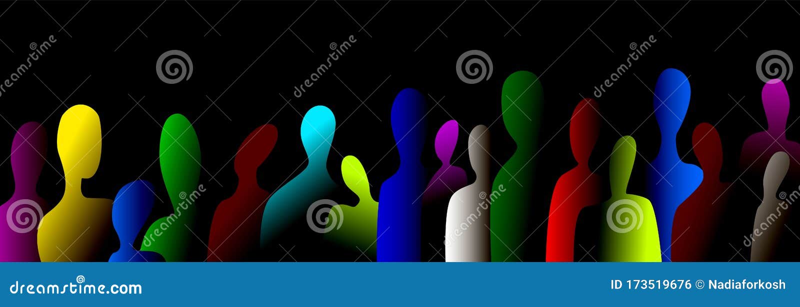 Crowd of People in Modern Creative Style, People are Different Concept ...