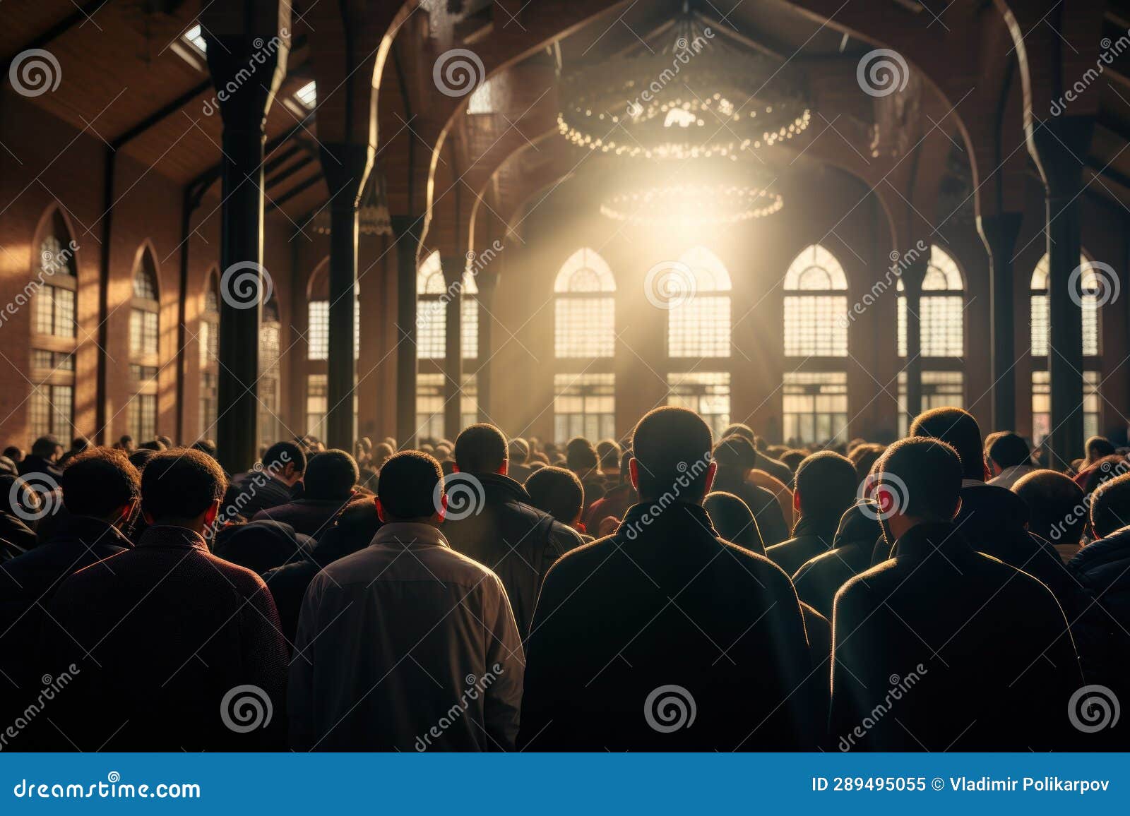 A Crowd of People in a Mosque at Prayer Stock Image - Image of faith ...