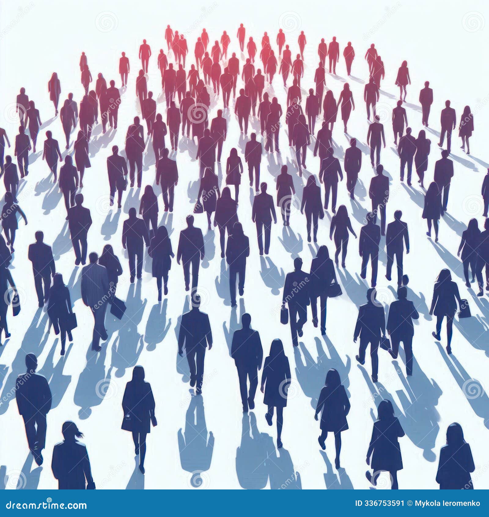 A Crowd of People Moving in the Same Direction. Stock Image - Image of ...