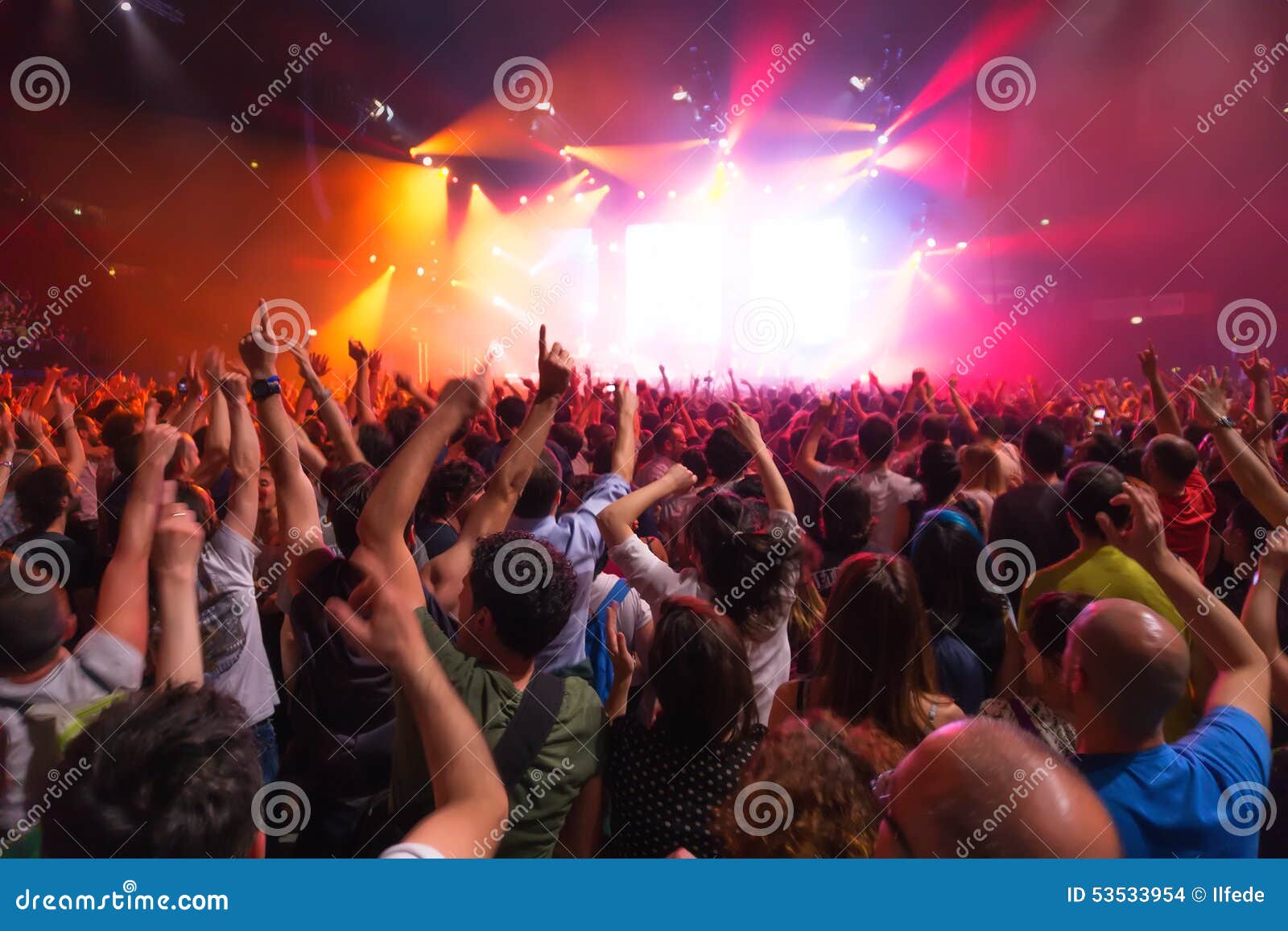 Crowd of People at Music Concert in Front of the Stage Editorial Stock ...