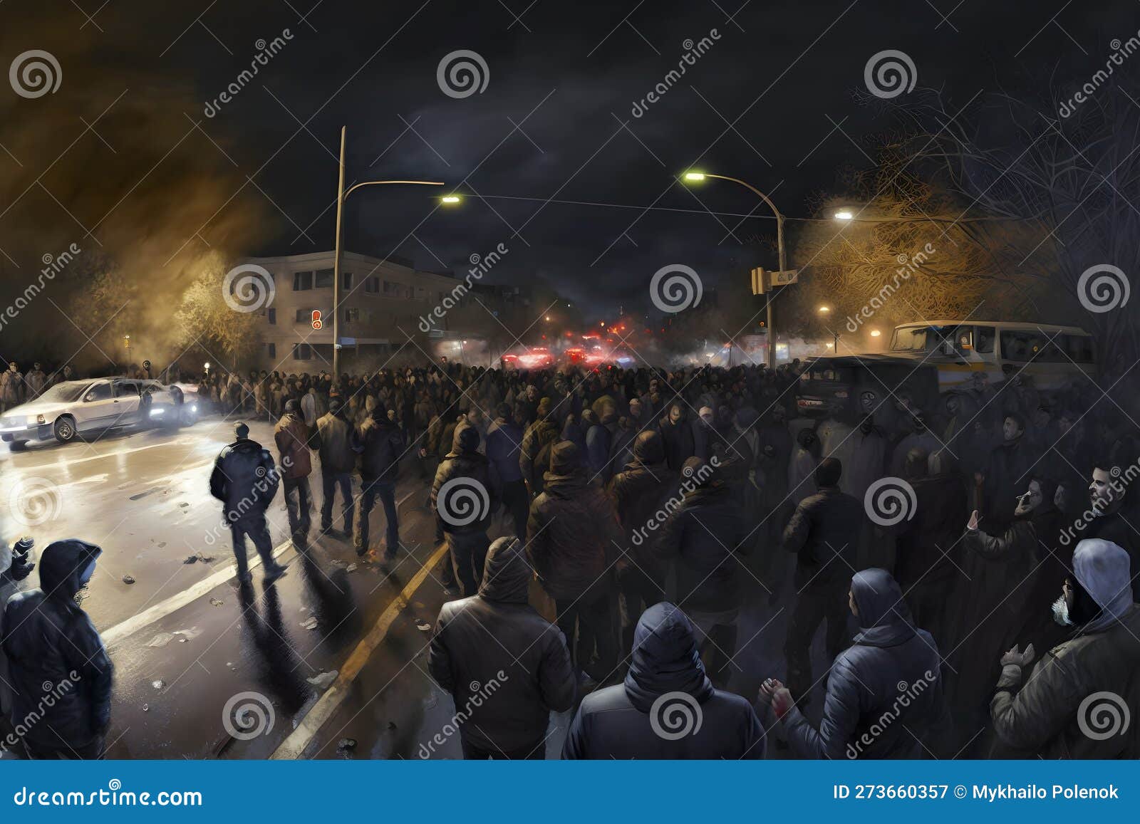 Crowd of People with Posters and Flags Standing in Front of Parliament ...