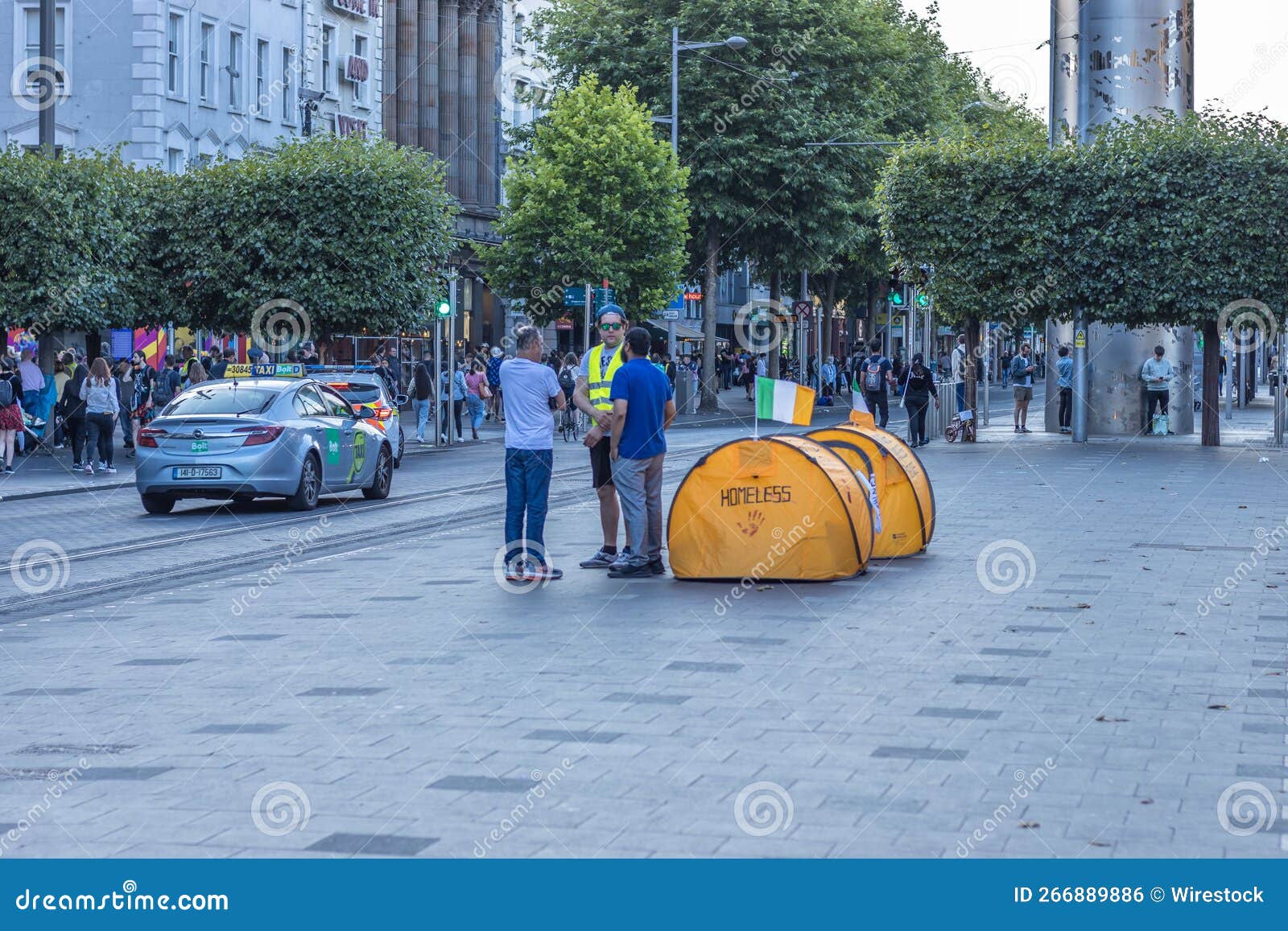 Crowd of People Protesting Against Increasing Number of Homeless People ...