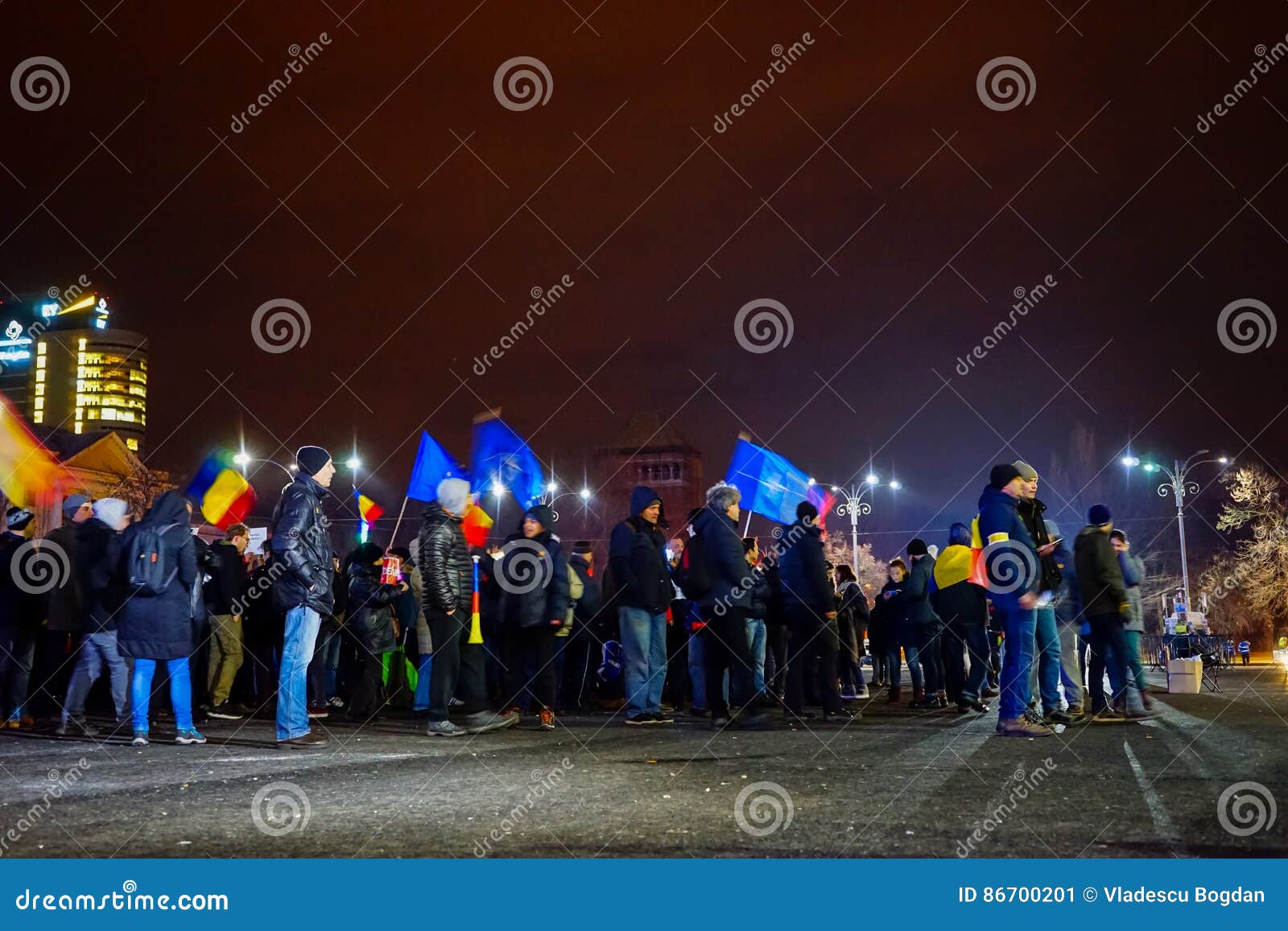 Crowd of People Protesting, Bucharest, Romania Editorial Photo - Image ...