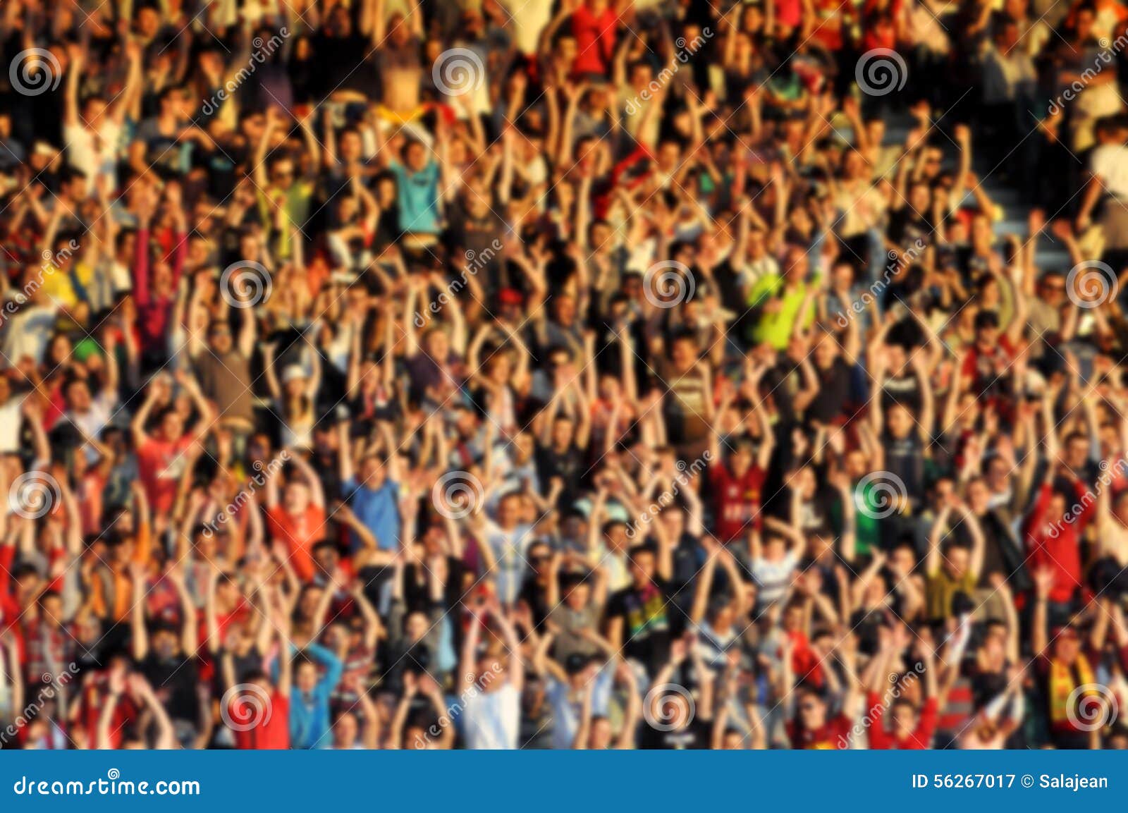 Crowd of People with Raising Hands Stock Image - Image of hands ...